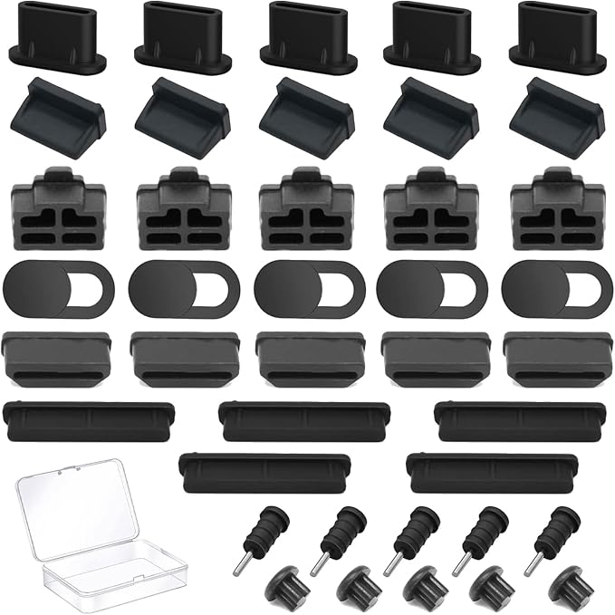 BelleVive 40 Pieces USB Port Covers, Silicone Dust Plugs for Computer ...