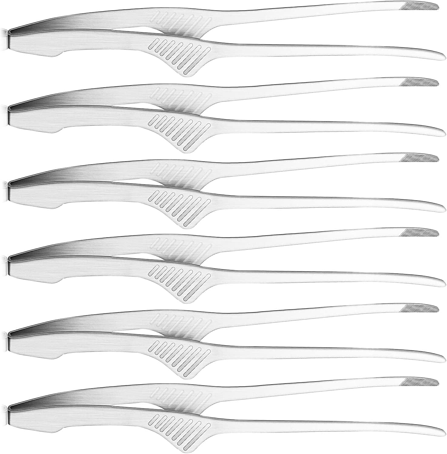 ziyue 6 Pack Kitchen Tongs 24cm Stainless Steel Grill Tongs Korean and ...