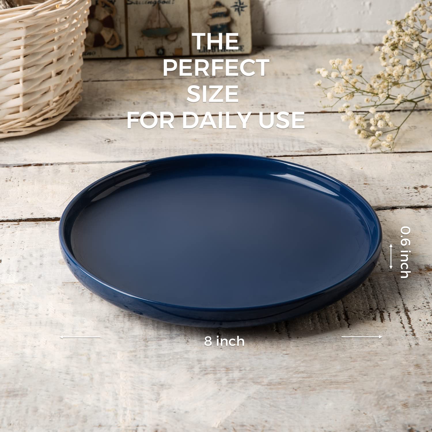 AmorArc Ceramic Plates Set of 6, 8.0 Inch Small Plates Use for Dessert ...