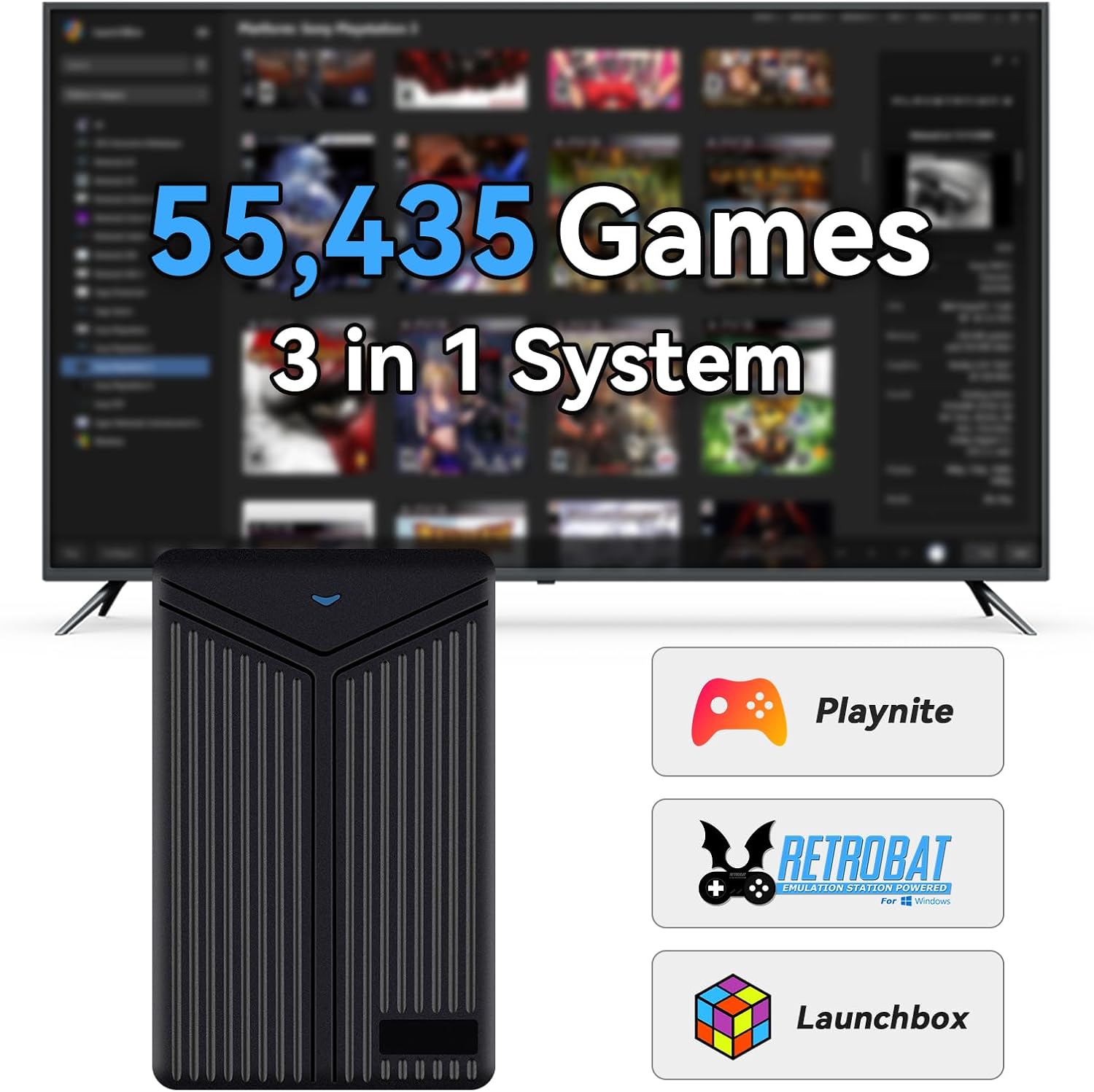 Retro Game Console, 4T Emulator Console with 55,435 Games,Retrobat ...