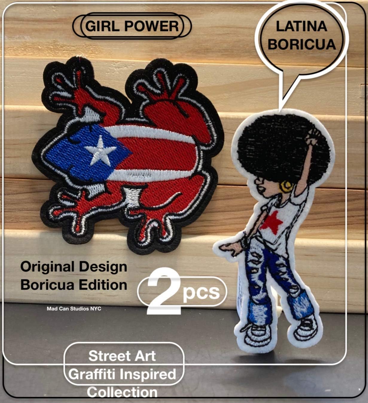 Amazon.com: Puerto Rico flag Patches, Puerto Rican Pride, 2pc, Artist patch pack, Customize and ...