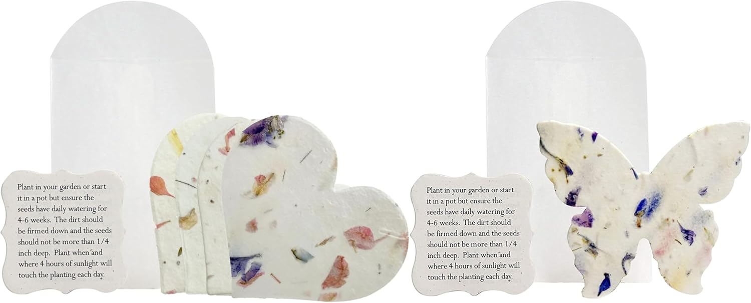 Amazon.com: (Set of 24) Pink Seed Paper Hearts with Wildflower Seed ...