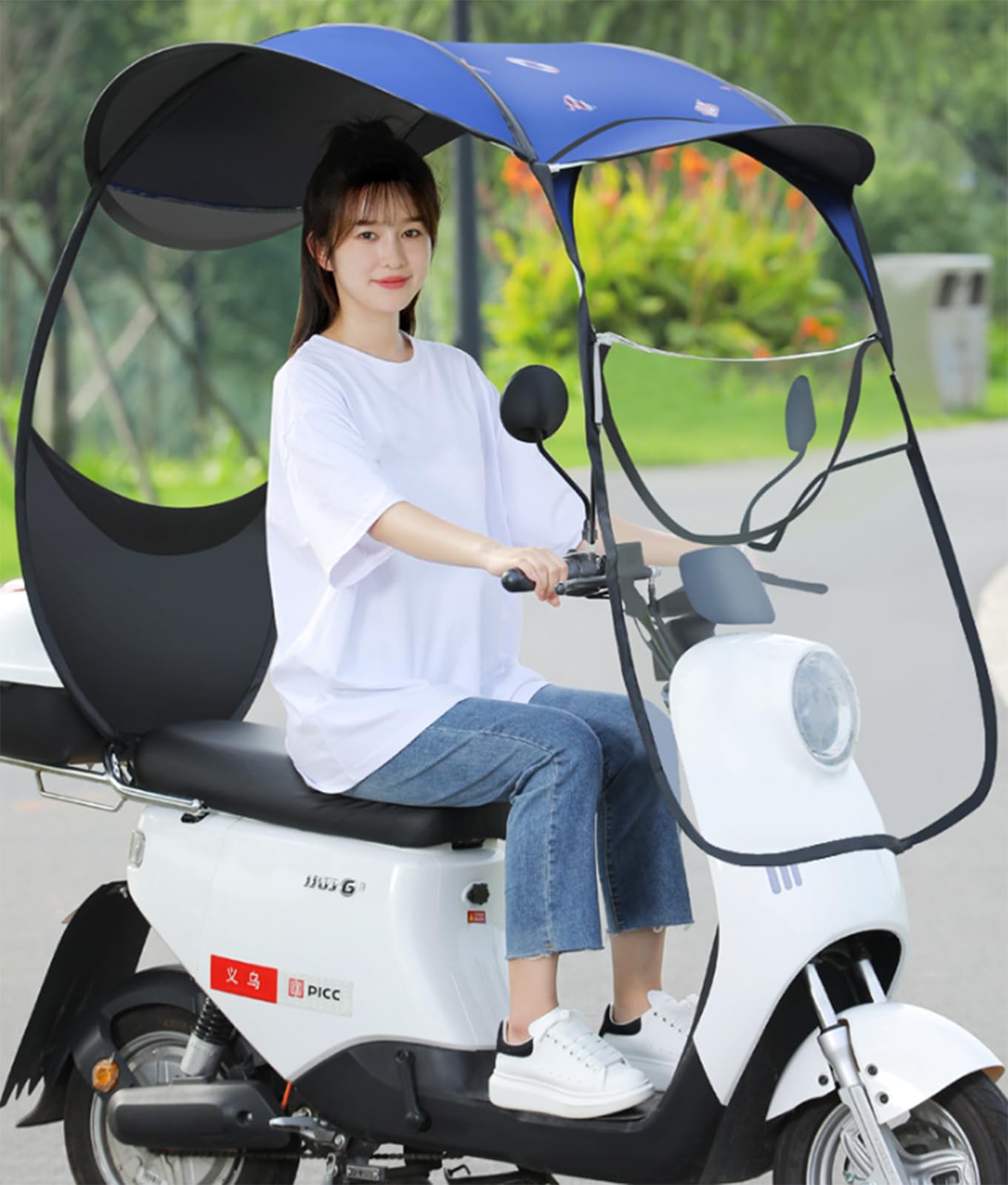 Hsosk Universal Car Motor Scooter Umbrella Mobility Sun Shade Rain ...