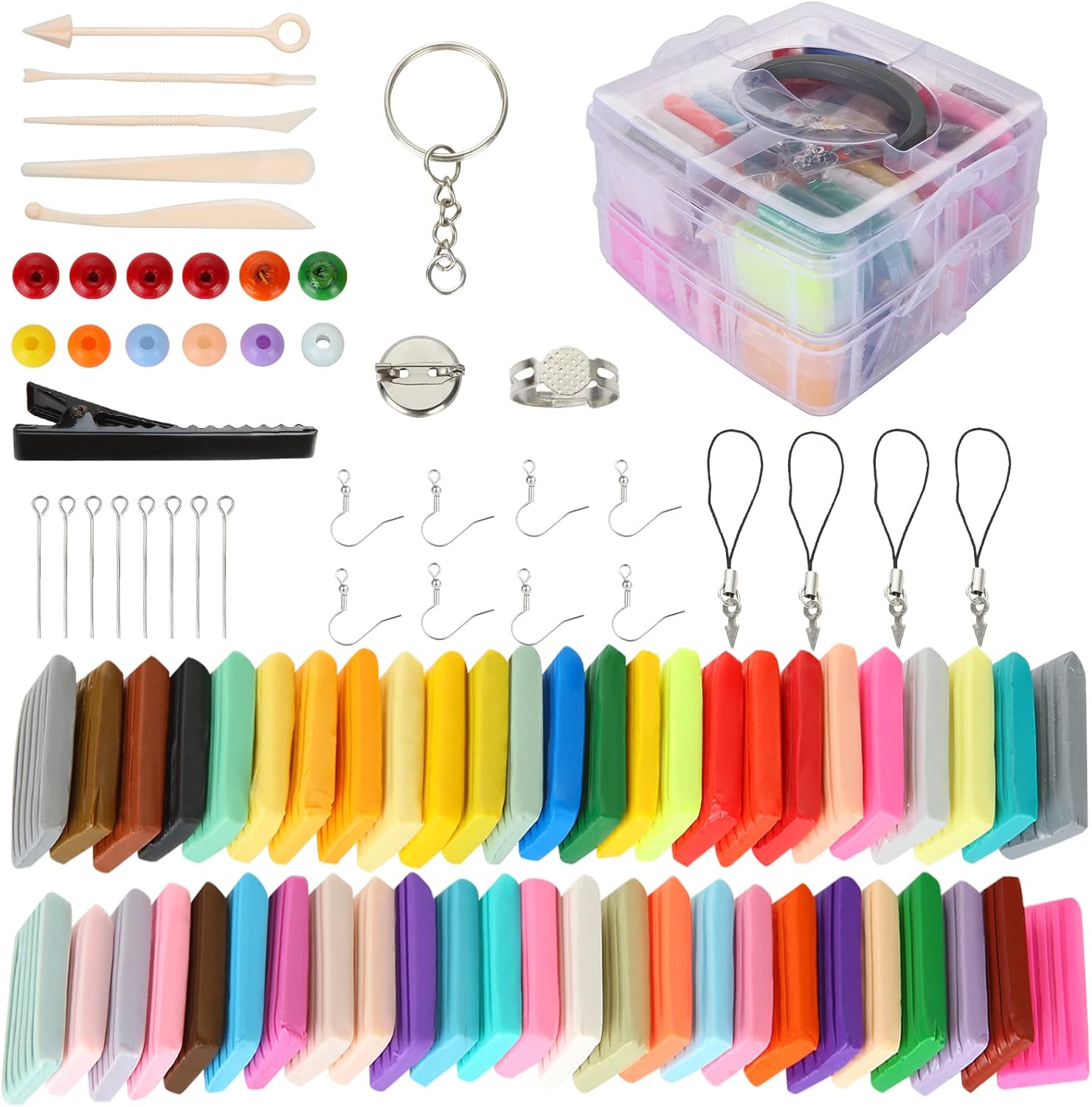 AKOLAFE Polymer Clay Kits for Adults, 50 Colours Plasticine Modelling ...