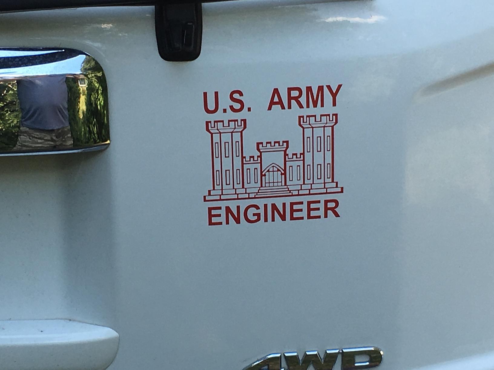 Amazon.com: Military, Engineer Castle, Vinyl Car Decal, White', 5-by-5 ...