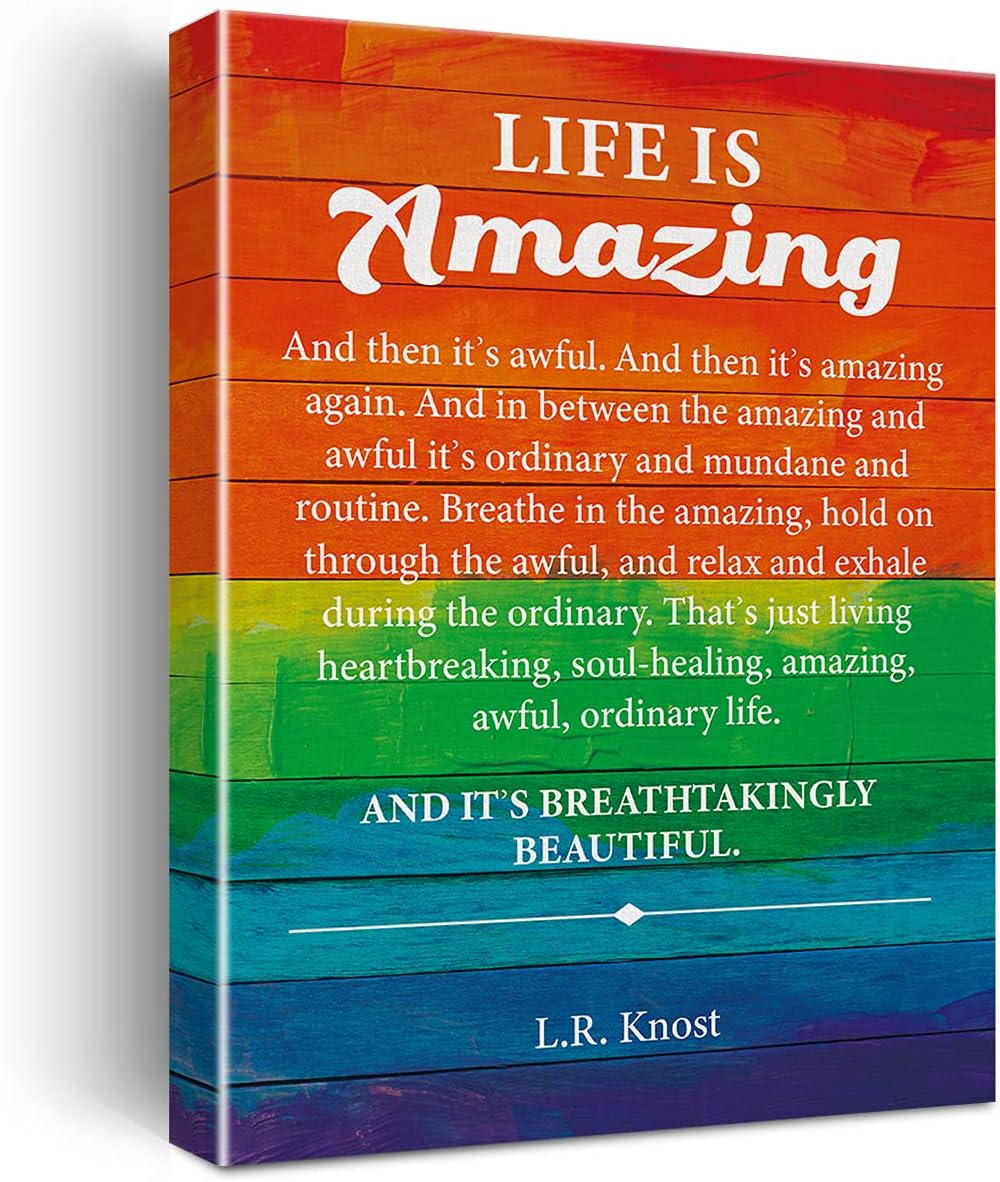 Amazon.com: Inspirational Wall Art Colorful L.R. Knost Quote Life is ...