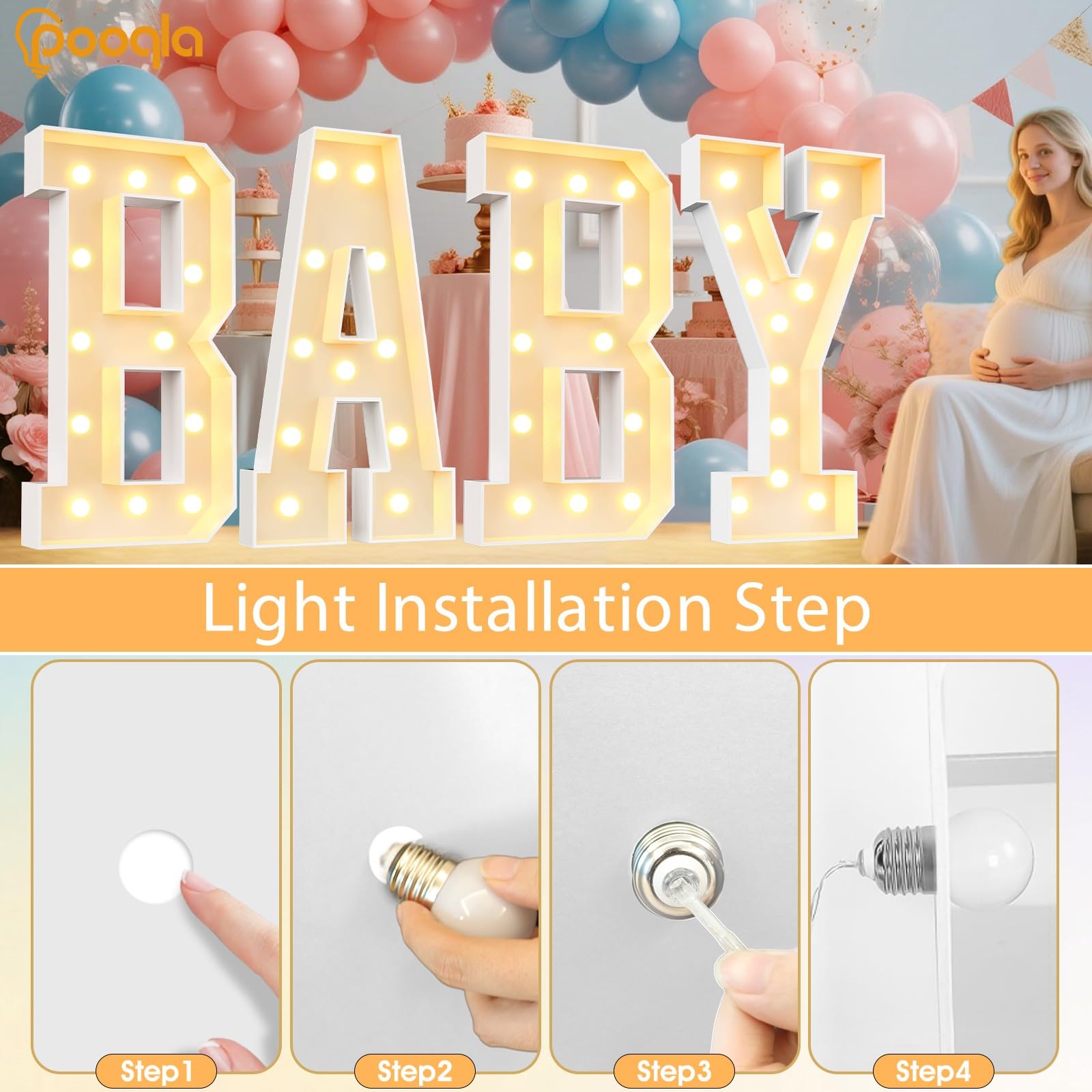 Snapklik.com : 4 FT Marquee Light Up Letters, Marquee Letter Lights 4 ...