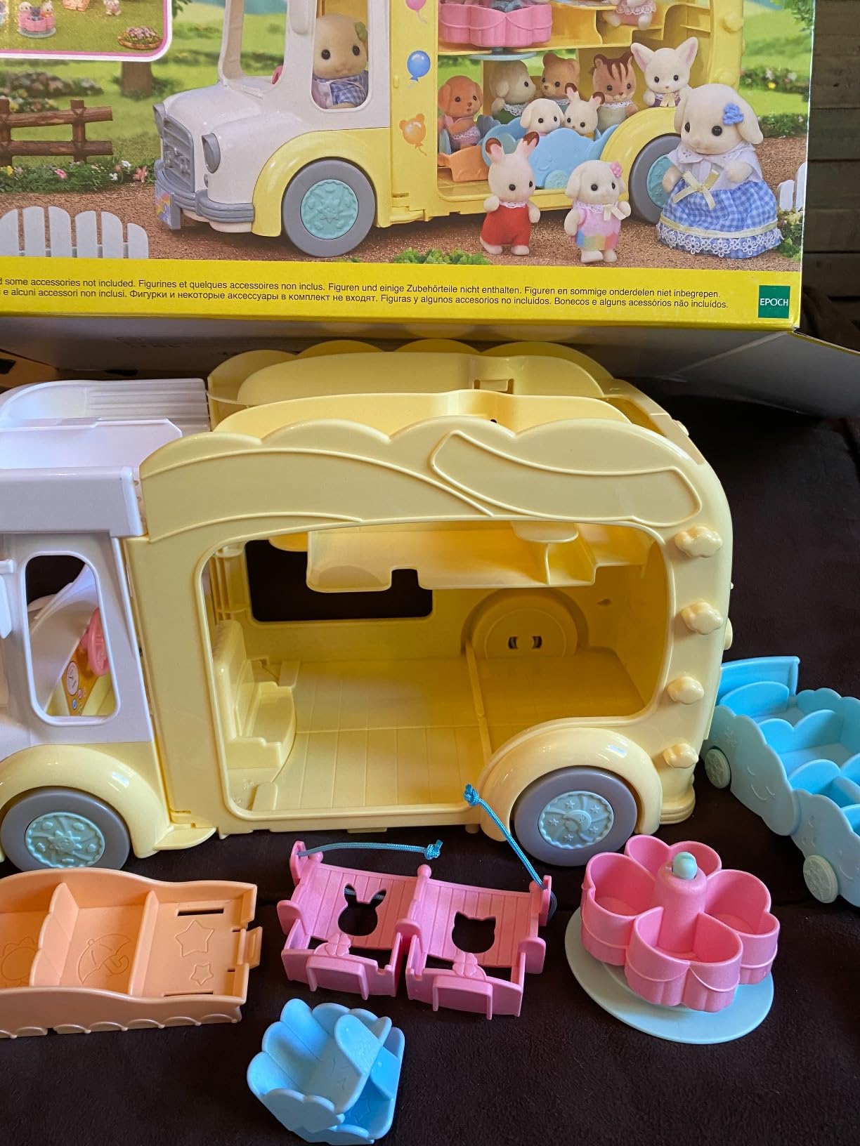 Sylvanian Families - 5744 Rainbow Fun Nursery Bus - Dollhouse Playsets ...