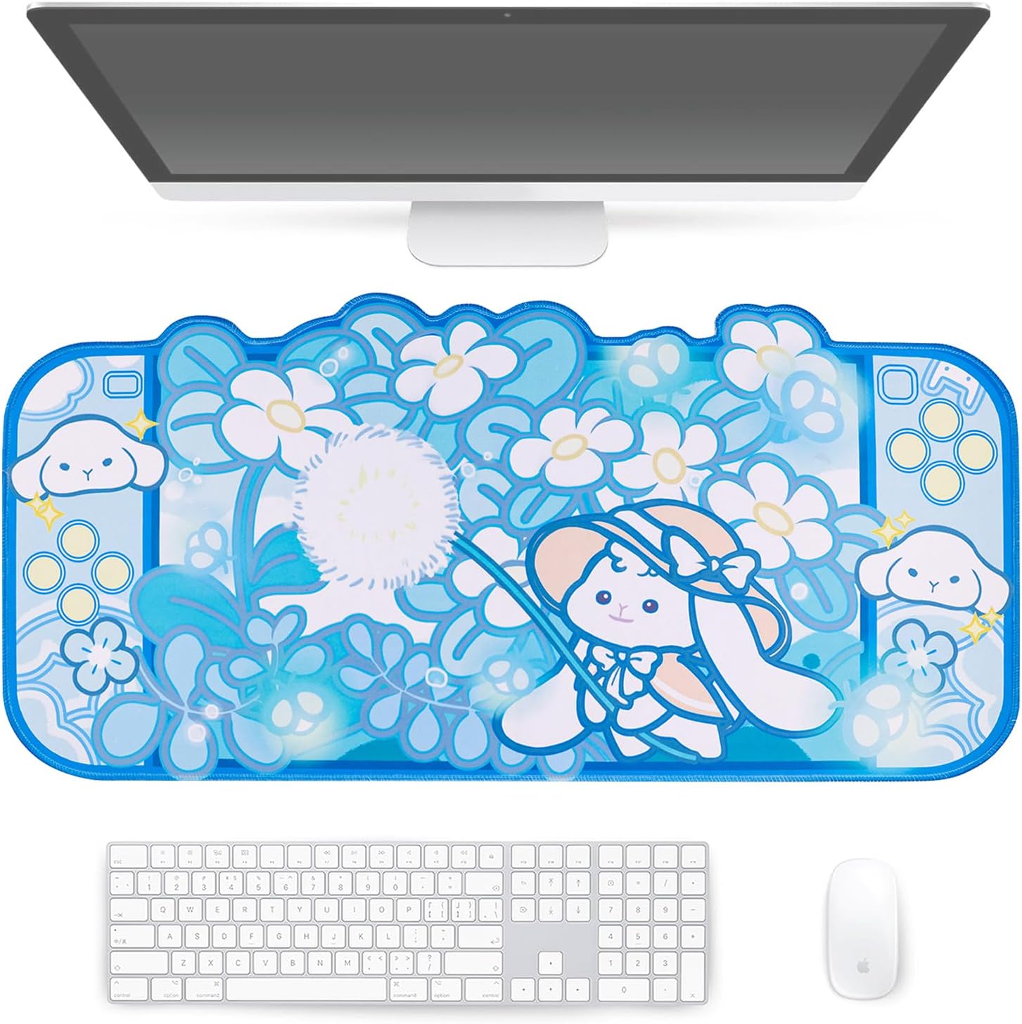 PAWSWORLD Large Mouse Pad, Cute Computer Keyboard Pad for Desk, Kawaii ...