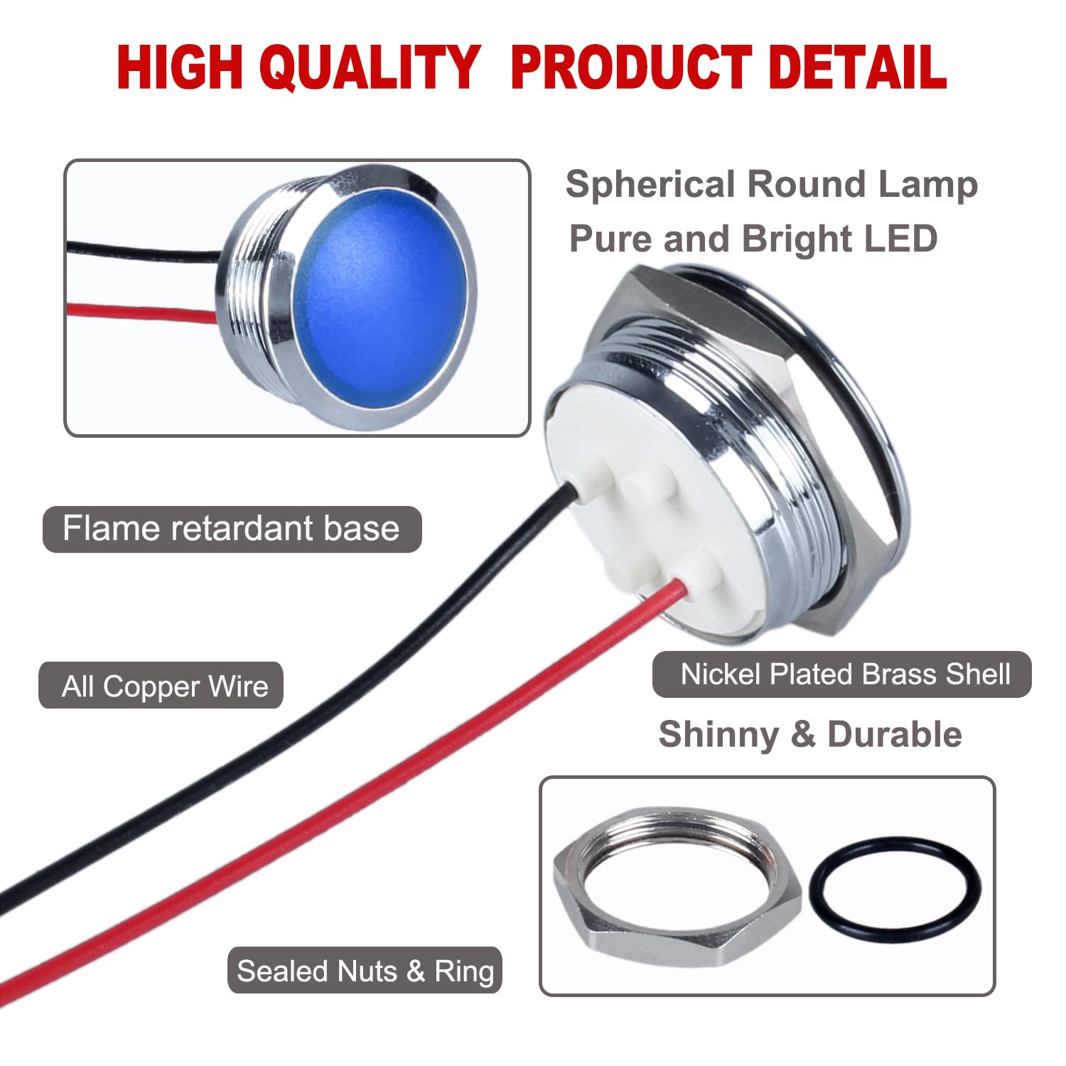 Snapklik.com : DMWD 2Pcs 22mm 12V-24V 20mA Metal Energy Saving LED ...