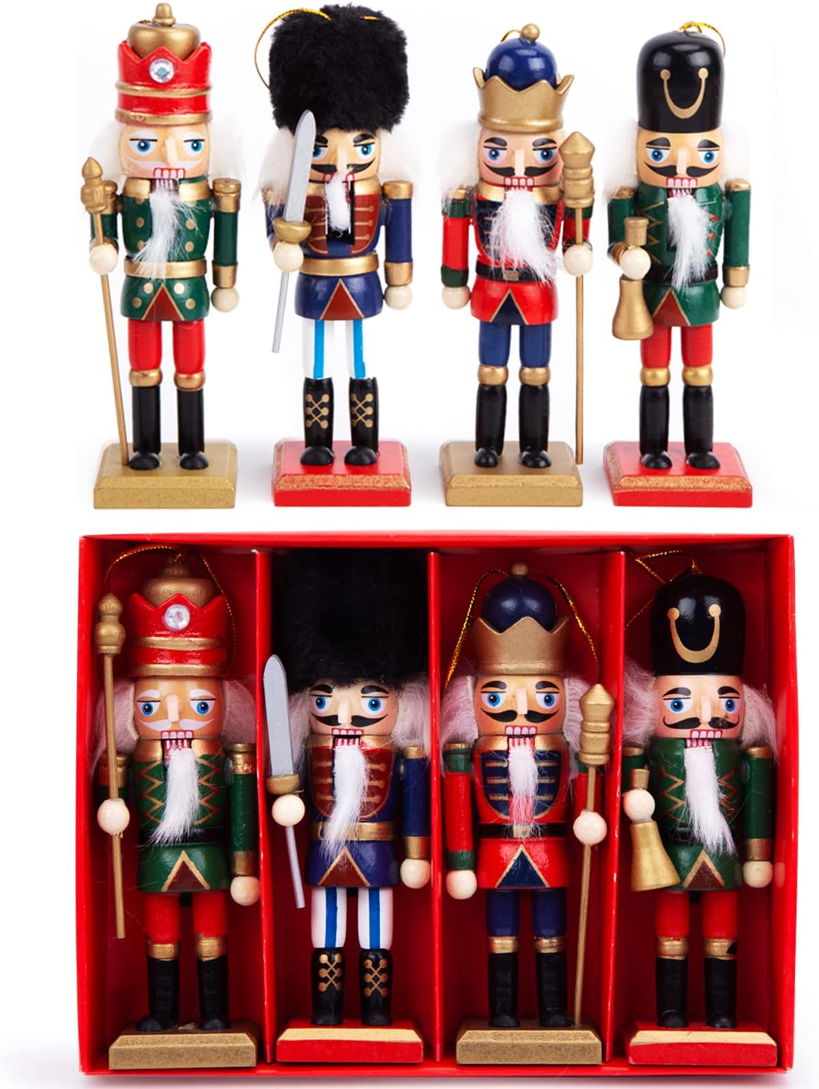 Amazon.com: Christmas Plastic Nutcracker Soldiers Set of 6 - 9 ...