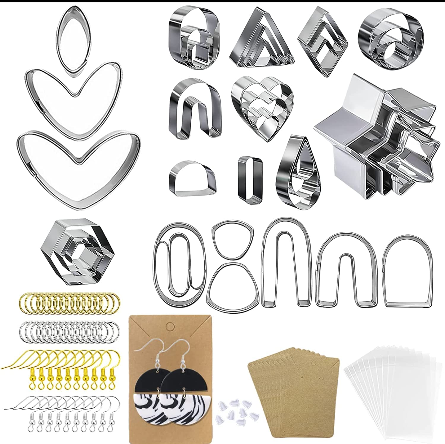 TCRMOICM 133Pcs Polymer Clay Cutters, 28Pcs Shapes Clay Earring Cutters ...