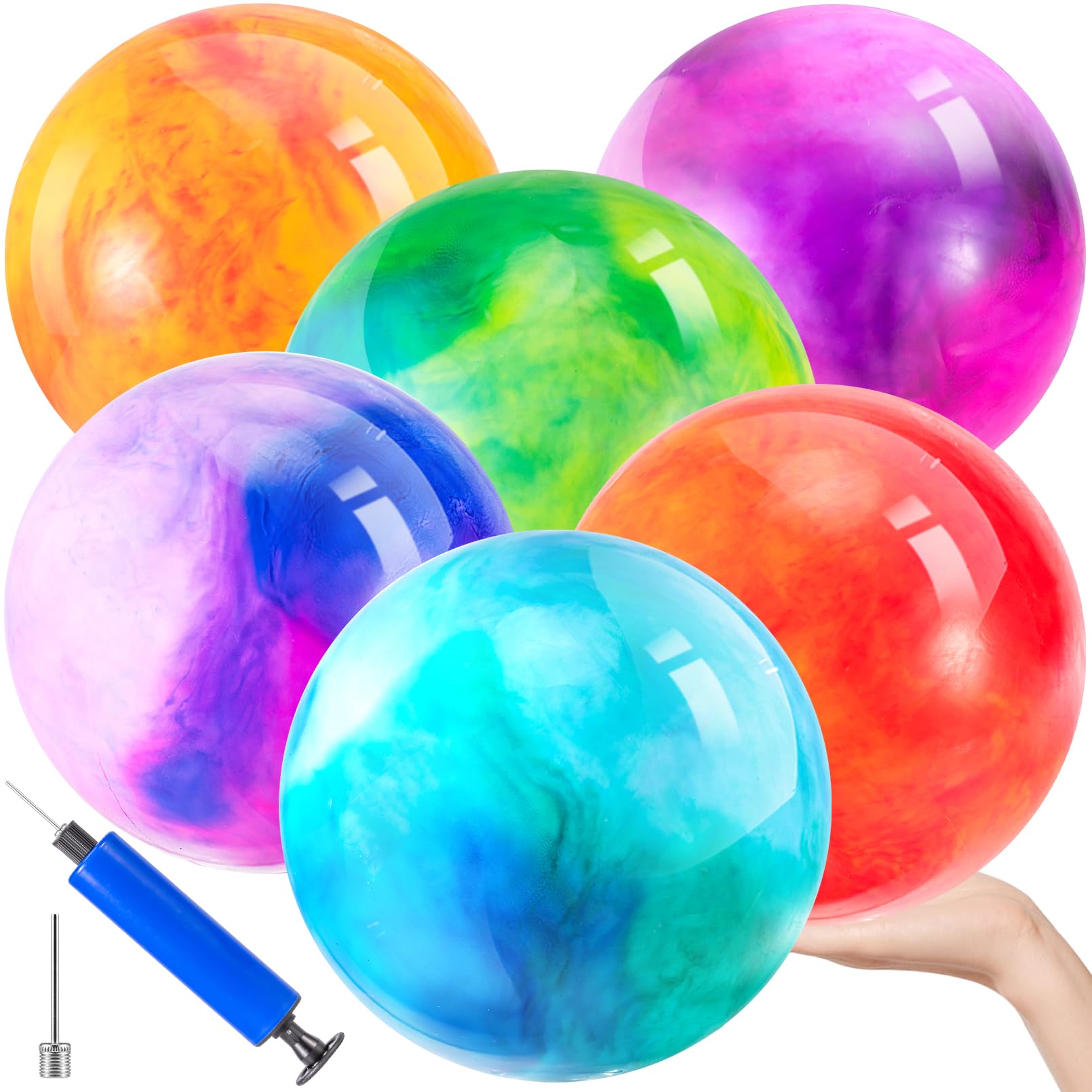 Snapklik.com : Cptoion 6 PCS Fun Bouncy Balls, 12 Inch Marbleized ...