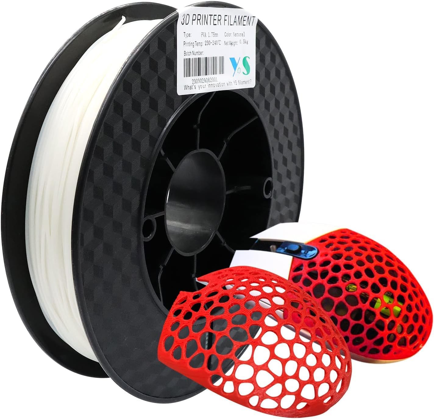 YOUSU PVA Filament 1.75mm, 500g Water Soluble Filament Support for PLA ...