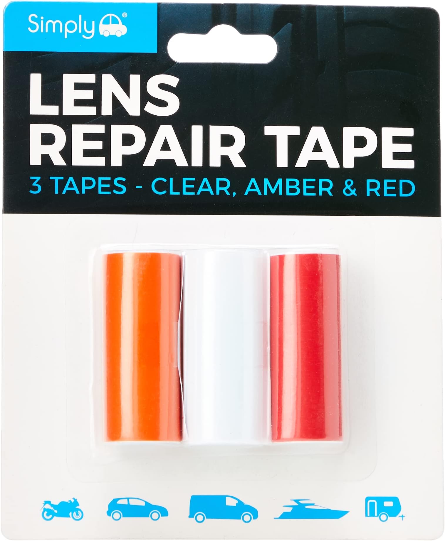Simply 2250 Lens Tape, Red/Clear/Amber : Amazon.co.uk: Automotive