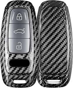 Amazon.com: T-carbon Compatible with Audi Key Fob Cover with Keychain ...