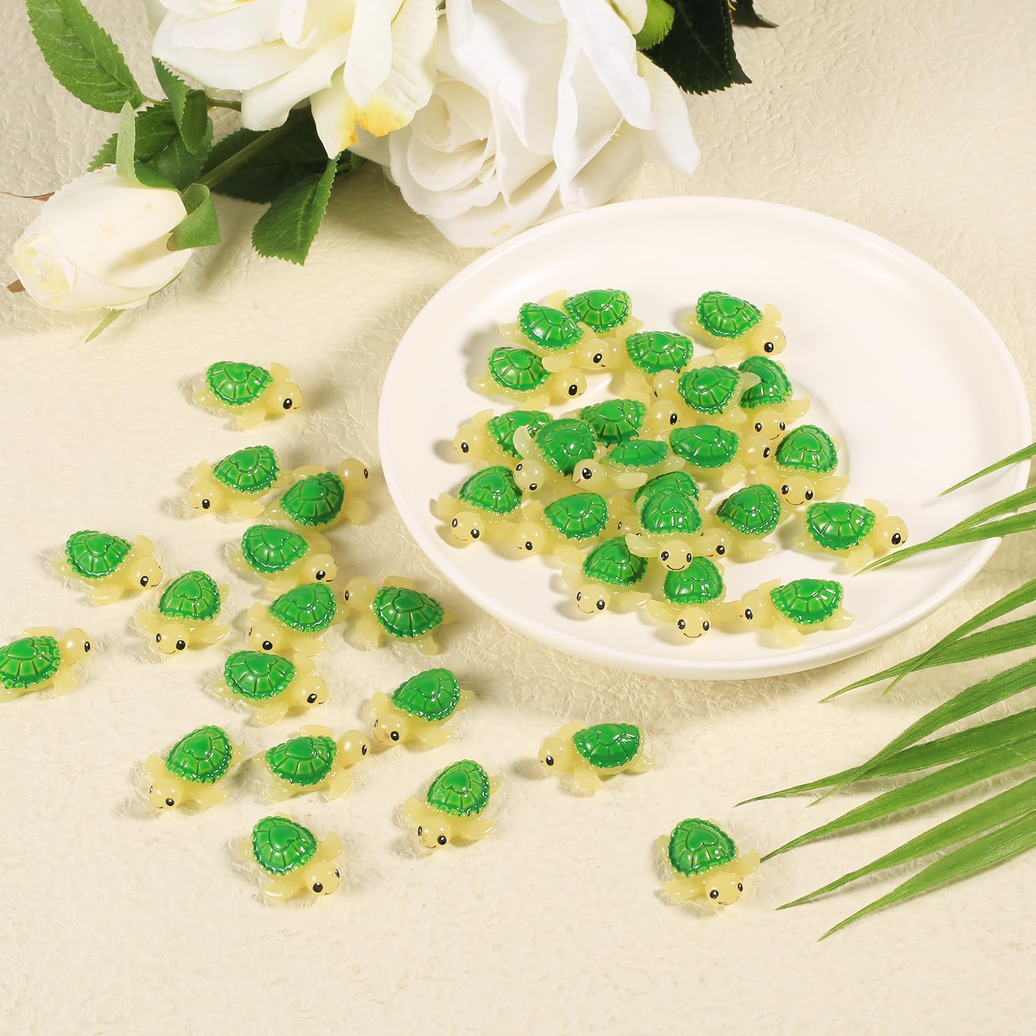 Tiny Turtles Mini Plastic Animals 100 Pcs Luminous Mini Resin Turtles, Tiny Sea Turtle Mini ...