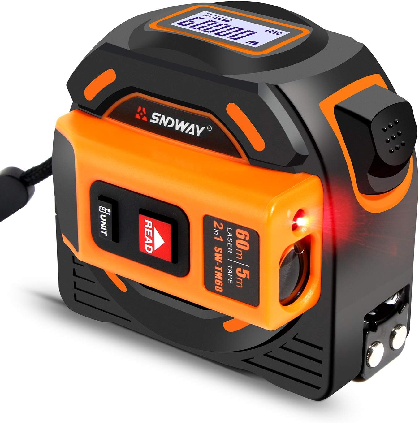 Laser Tape Measure 2 in 1, Laser Measure 196 Ft, Metric Tape Measure 5 ...