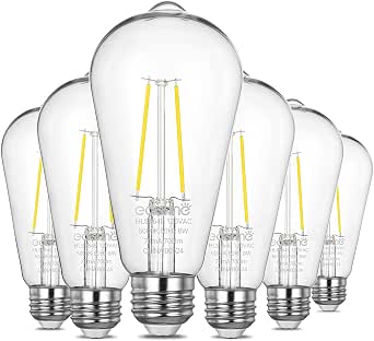 EDISHINE 6 Pack Dusk to Dawn LED Outdoor Light Bulb, Vintage Styled ...