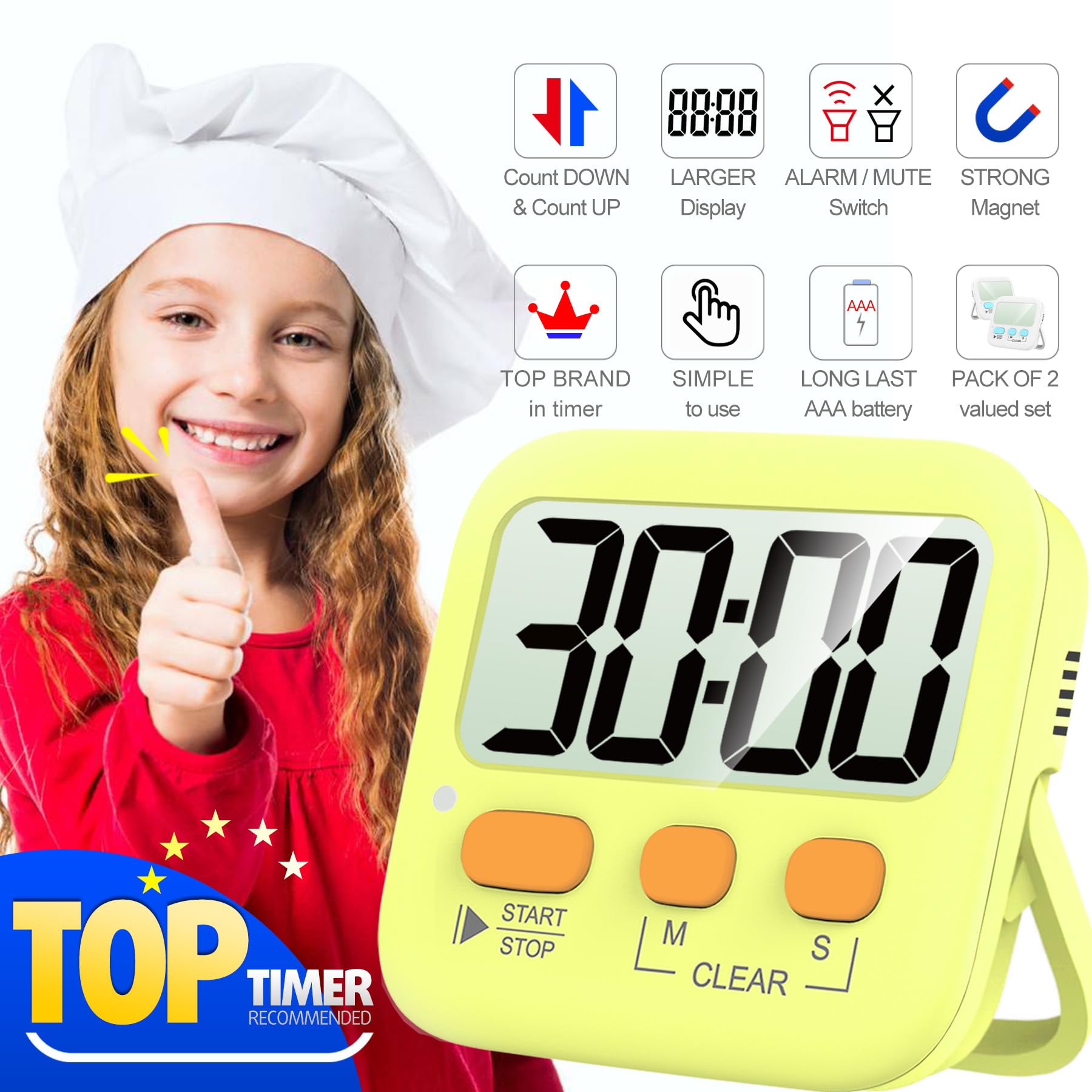 Snapklik.com : Antonki Timer, Timer For Kids, Kitchen Timers, Digital ...