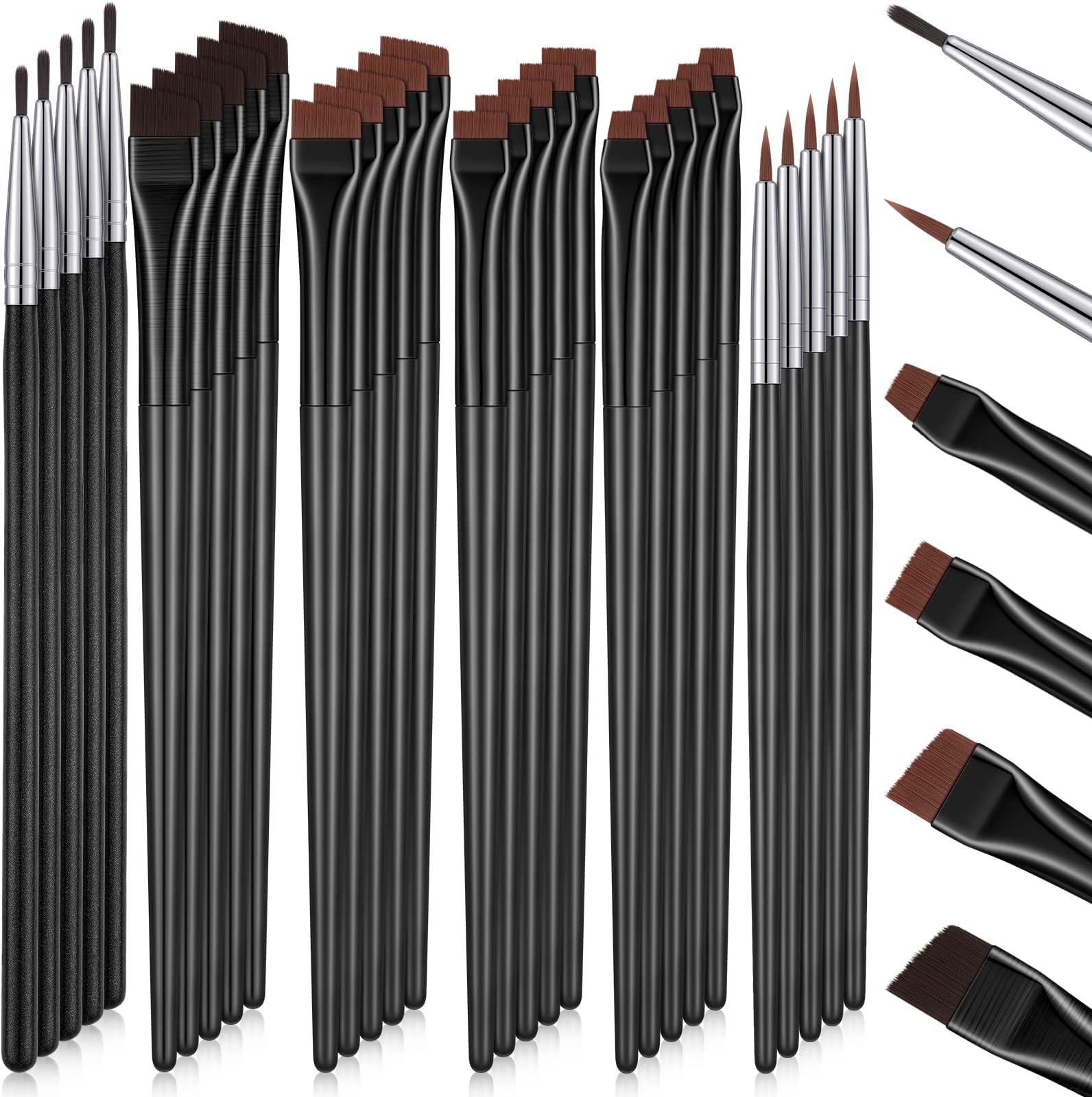 Amazon.com: 100 Pieces Disposable Angled Eyebrow Brushes Eye Liner ...