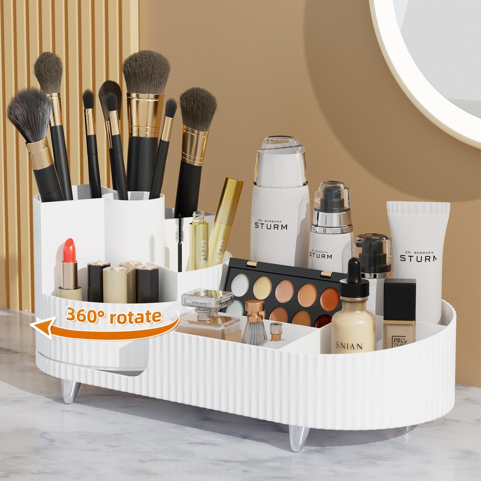 Amazon.com: Rotating makeup organizer,Large Capacity Cosmetic Display ...