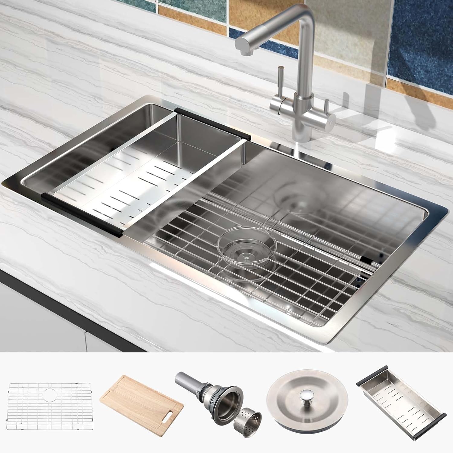 Amazon.com: Essbhach Kitchen Sinks, 32 x19 Inch Stainless Steel ...