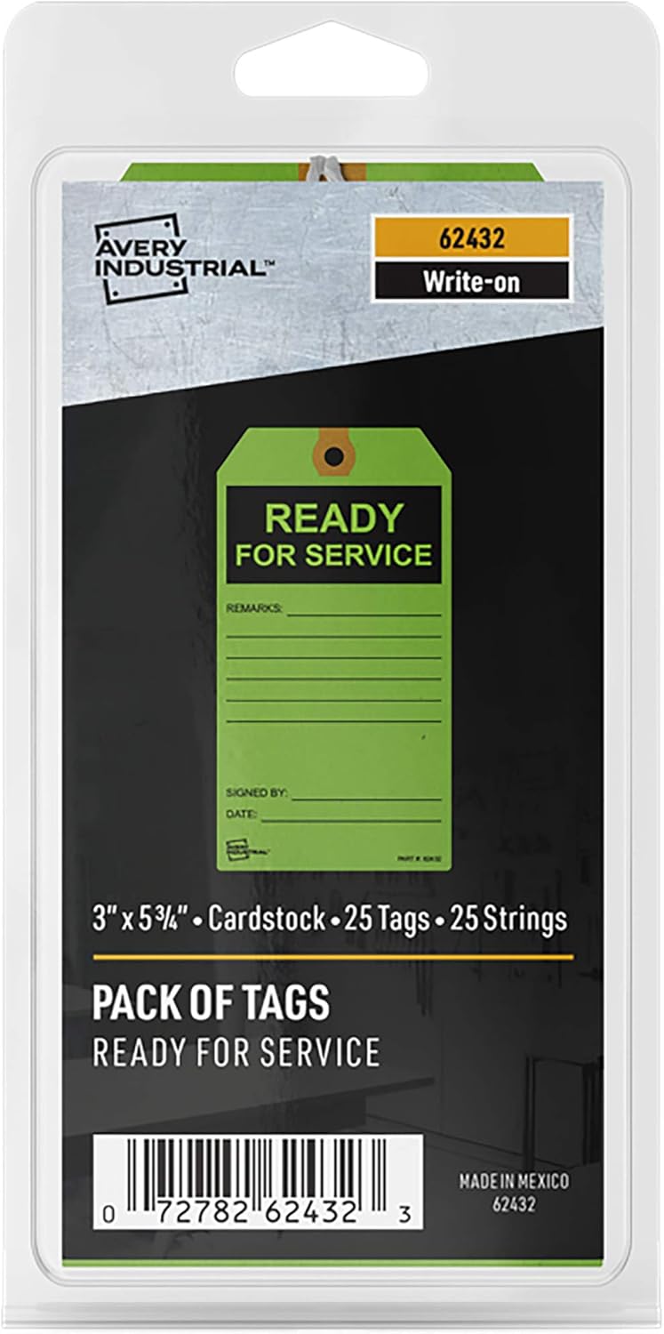 Amazon.com : Avery Preprinted Ready for Service Tags, String Included ...