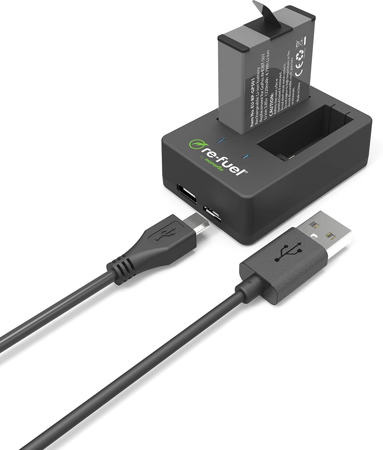 Amazon.com: Dual Charger & Battery Kit Bundle for GoPro HERO8 Black ...