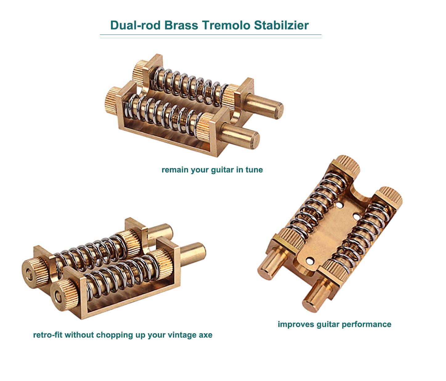 Buy Floating Tremolo Bridge Stabilizer, Dual-Brass-Rod Trem Stopper ...