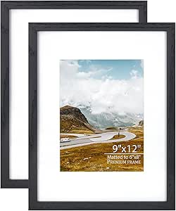 Amazon.com - ENGLORY 9x12 Black Oak Wood Picture Frame - 9"x12" Photo Frame, 9x12 Picture Frame ...