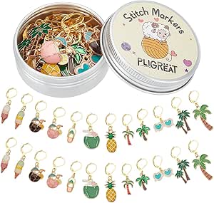 Amazon.com: PLIGREAT 24 Pcs Enamel Coconut Palm Trees Stitch Markers ...