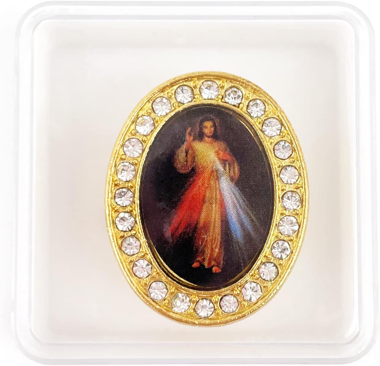 Amazon.com: Our Lady of Guadalupe Pin Crystal Embellished Catholic ...