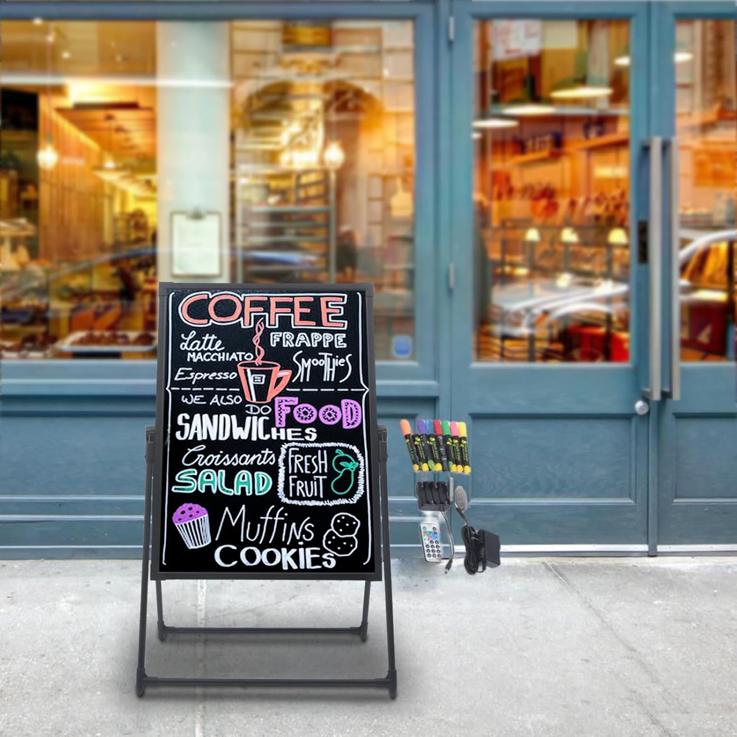 Amazon.com: 32"x24" LED Message Writing Board Standing A-Frame Menu ...