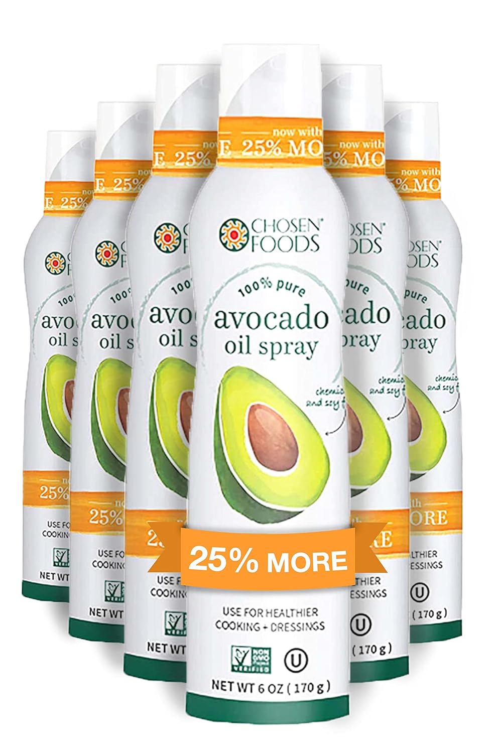 Amazon.com : Chosen Foods 100% Pure Avocado Oil Spray 6 oz. (Pack of 6 ...