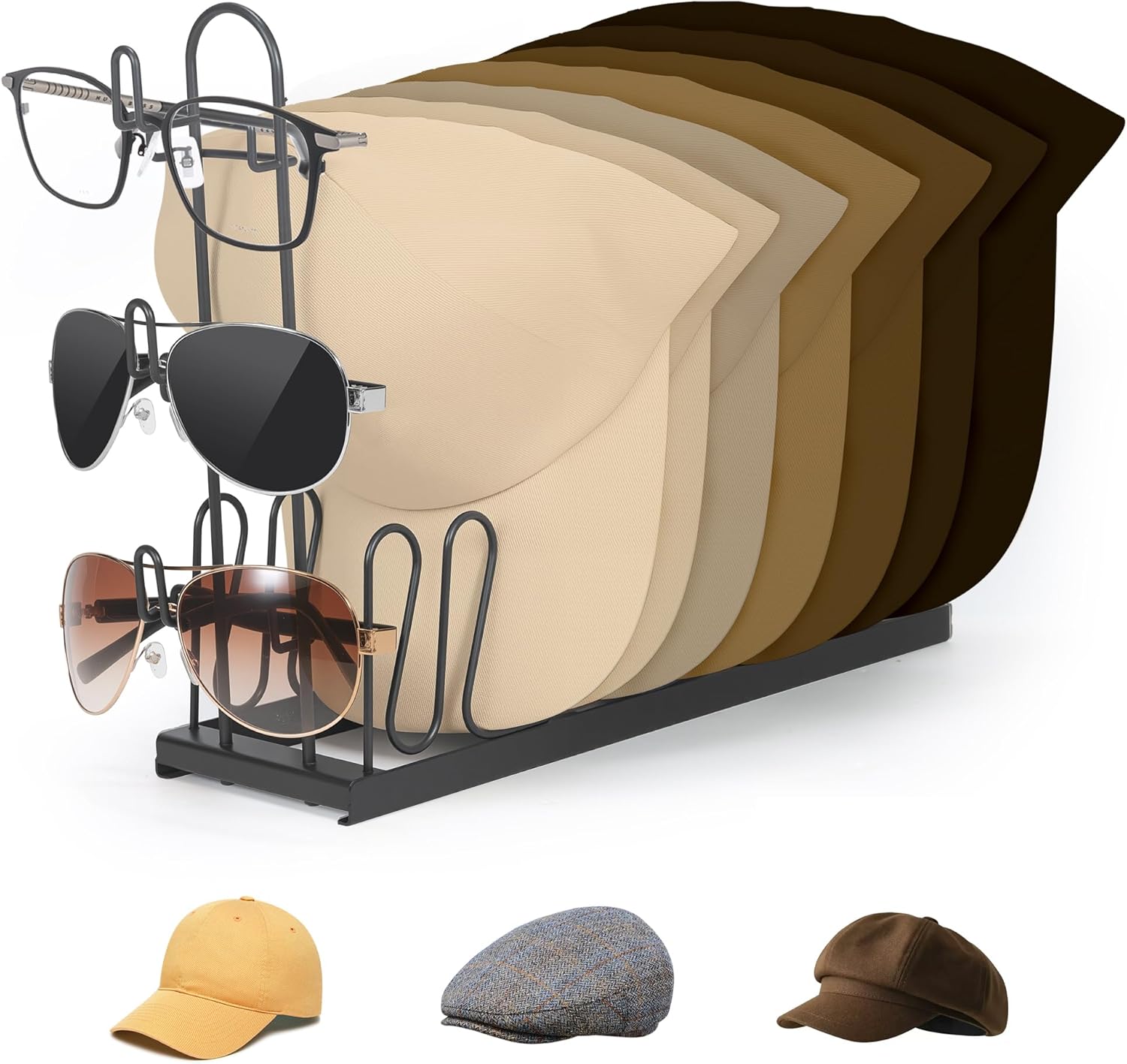 Amazon.com: Hogarbliss Hat & Sunglasses Organizer Rack, Foldable ...