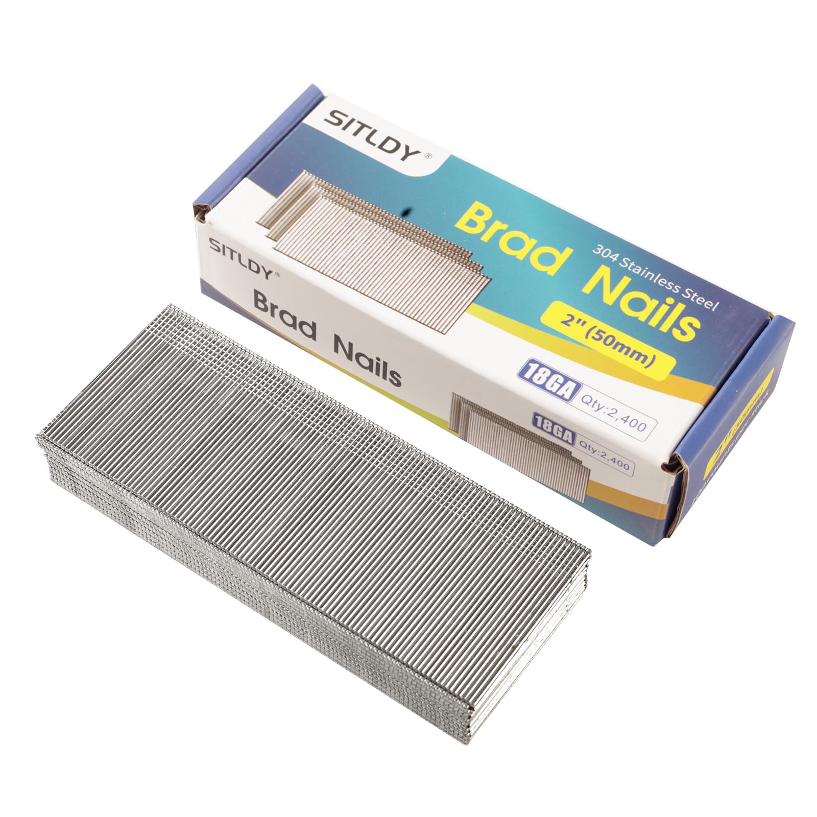 Snapklik.com : SITLDY 18 Gauge 304 Stainless Steel Brad Nails 2 Inch ...