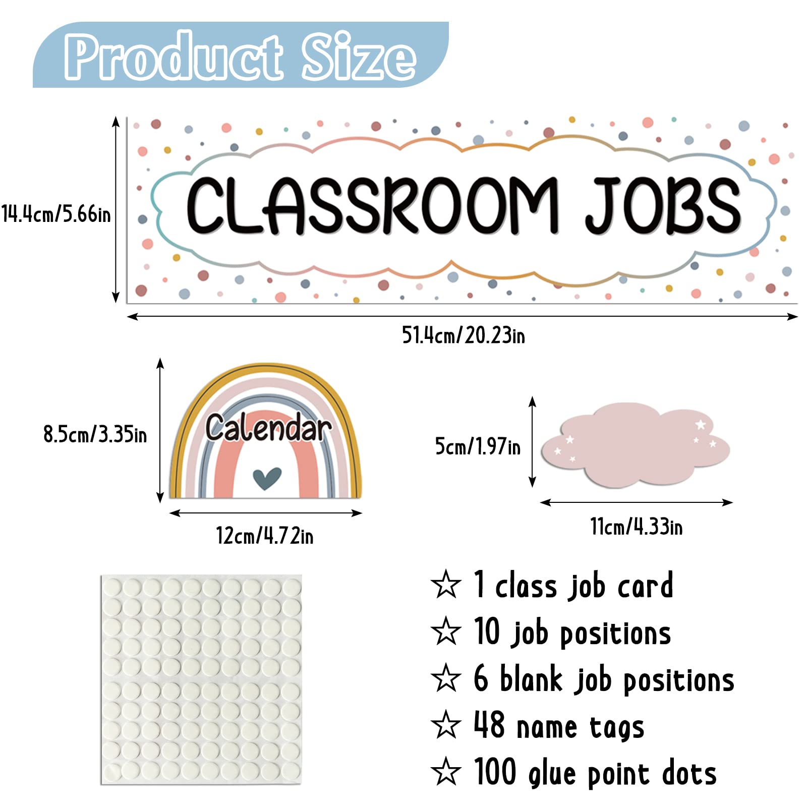 Snapklik.com : 65pcs Bohemian Rainbow Classroom Jobs Bulletin Board Set
