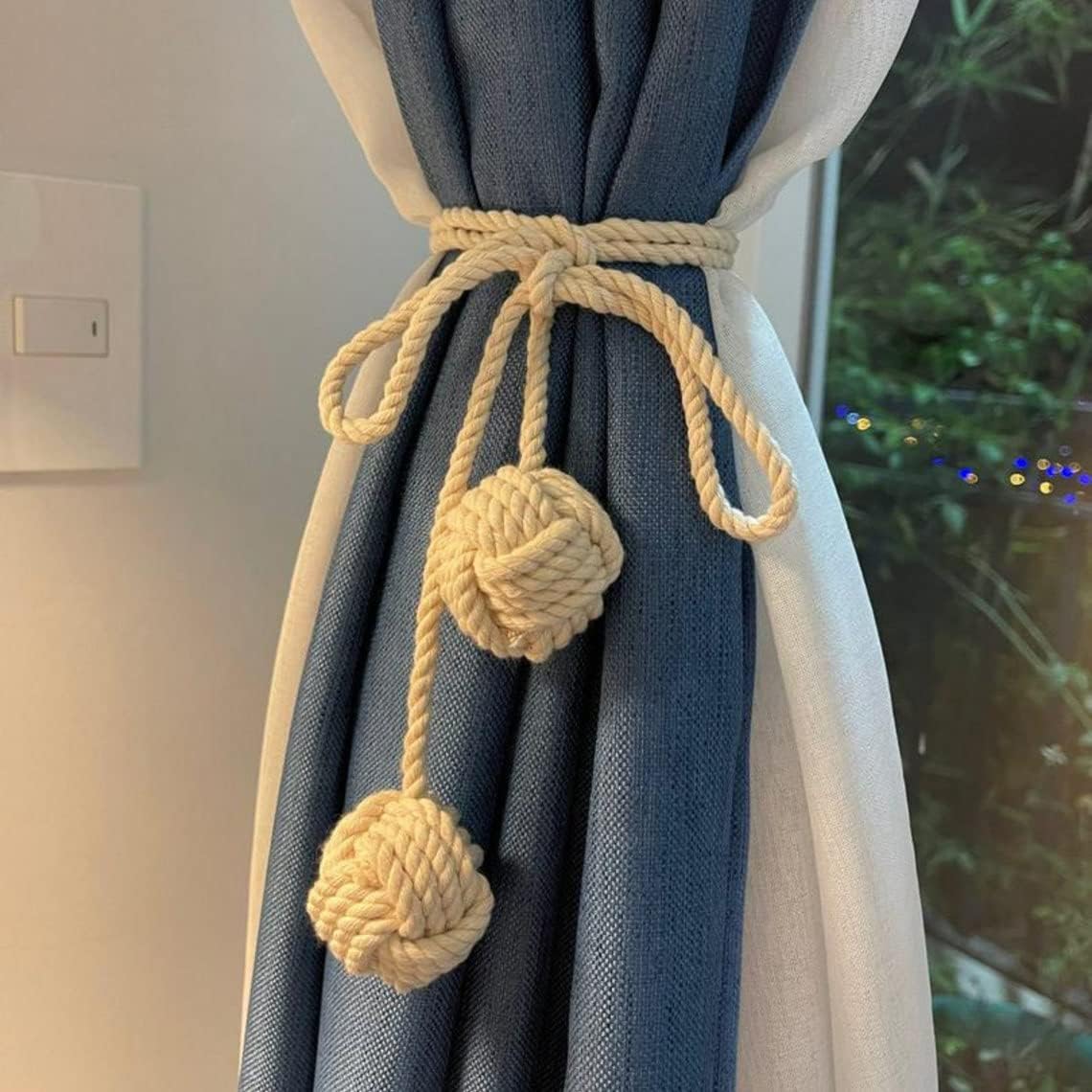 Buy ESSELKAY Macrame Curtain Tie Back, Original Macrame Curtain Tie ...