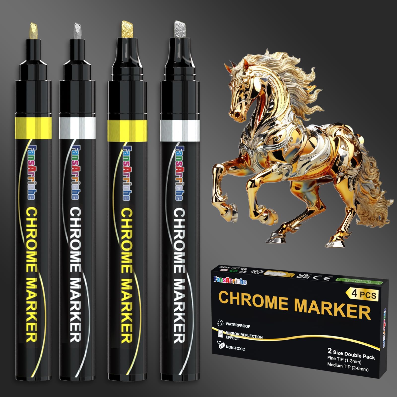 Staedtler Metallic Fibre Tip Markers (Pack of 2): Permanent Markers ...