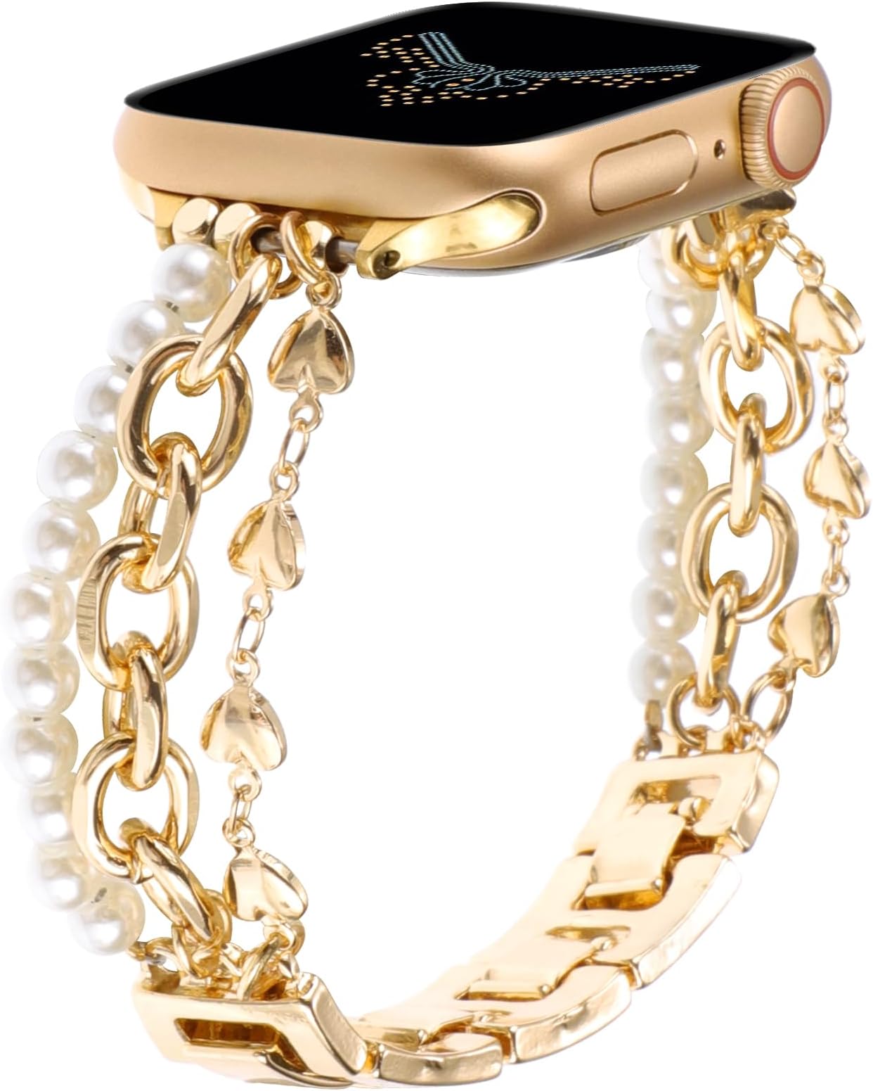 Amazon.com: MORWLAT Gold Chain Bracelet Compatible for Apple Watch Band ...