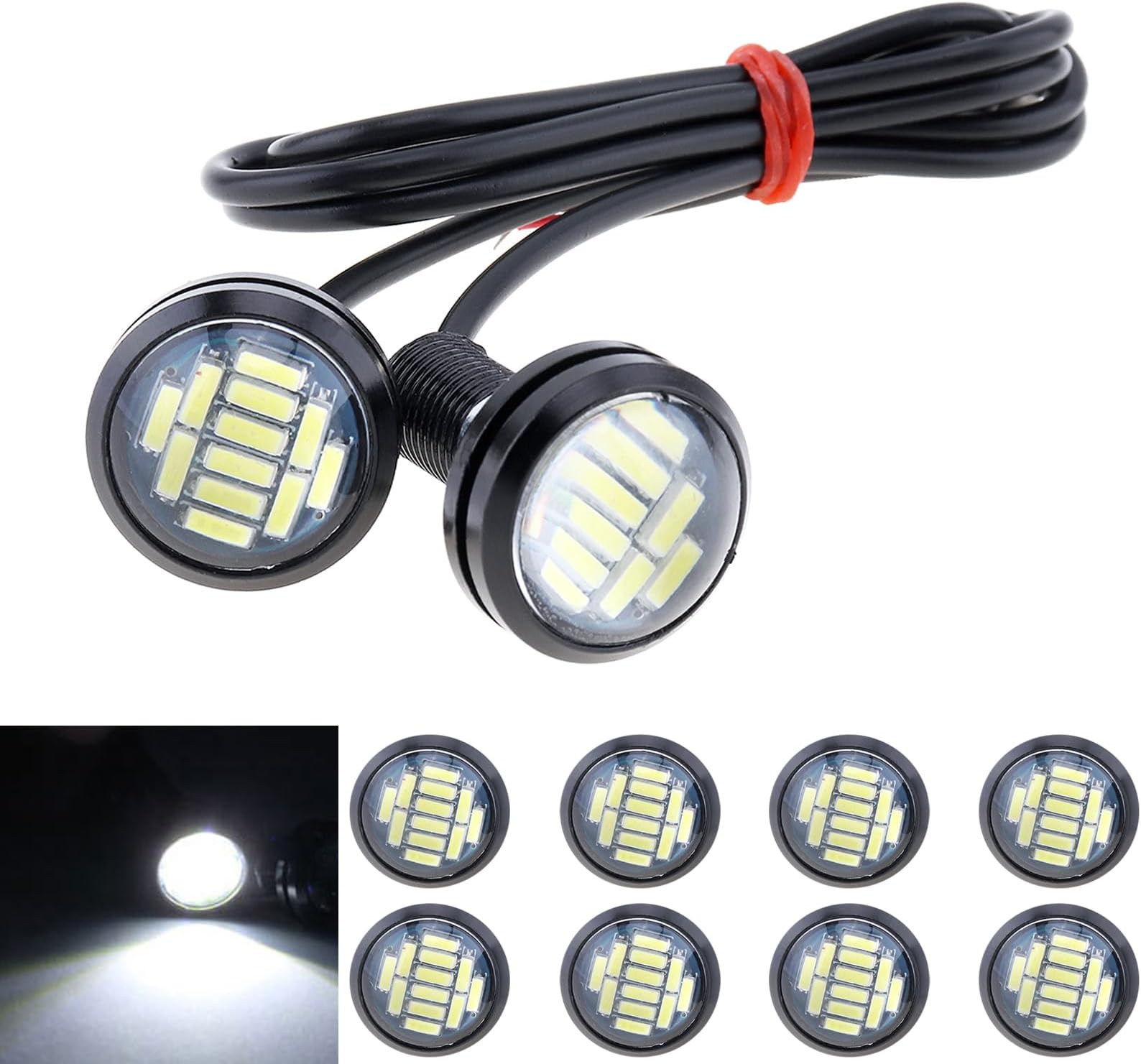 DriSentri 10pcs 18mm Car Eagle Eye DRL Led Daytime Running Lights LED ...