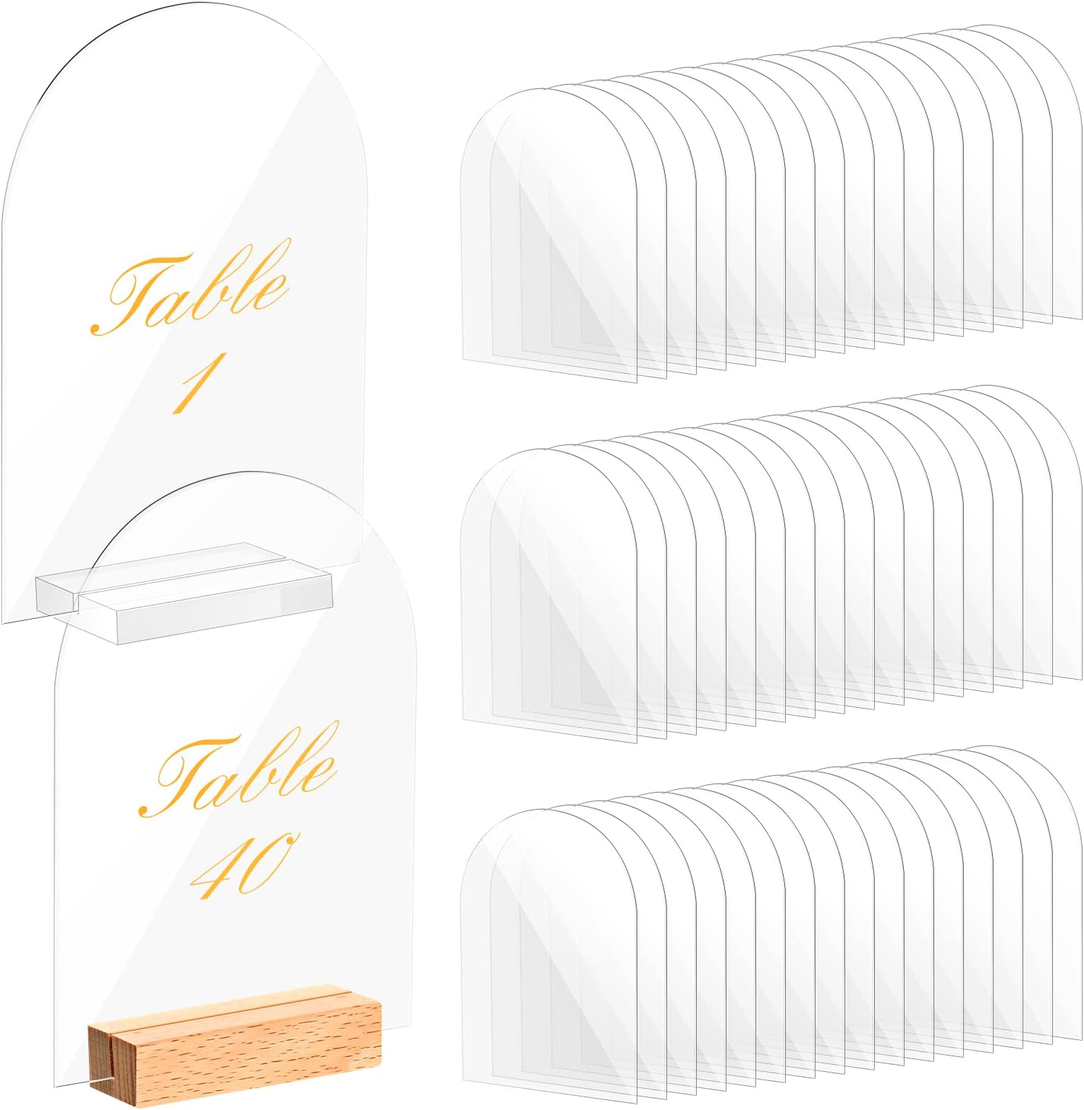 Amazon.com: 40 Pcs acrylic signs for wedding blank Clear Arch Acrylic ...