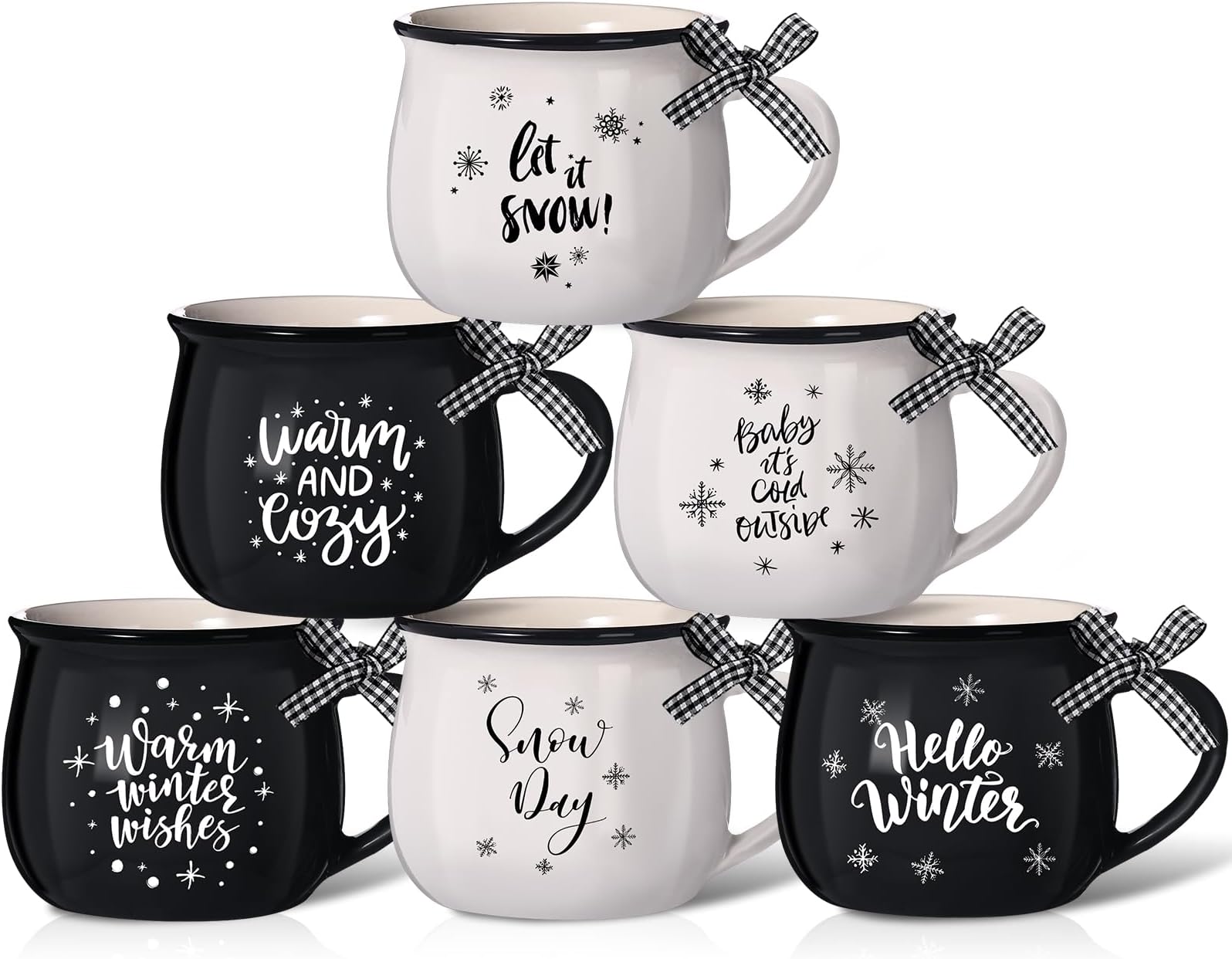 Amazon.com: Yaomiao 6 Pieces I Smell Snow Enamel Mugs for Christmas ...