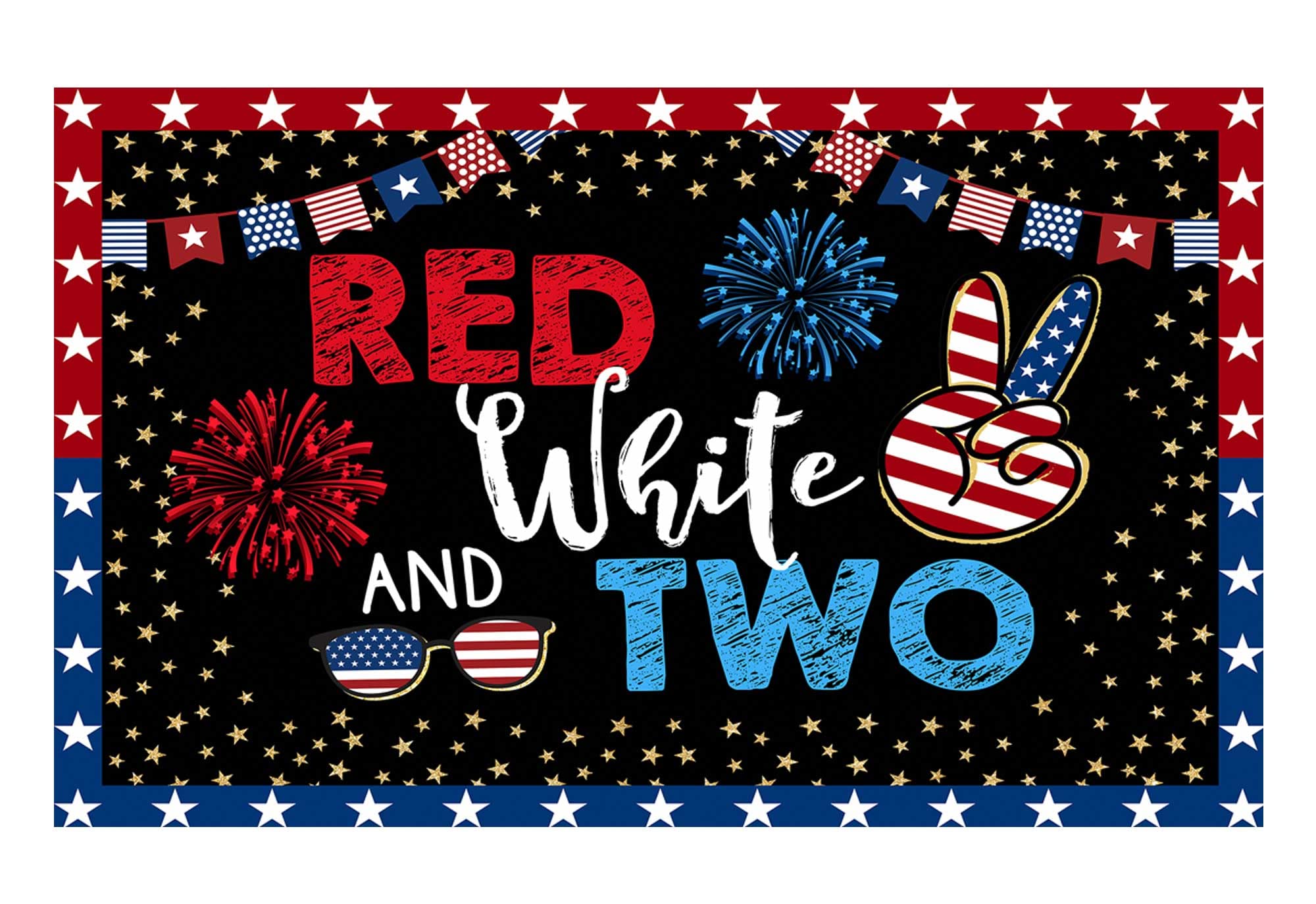 Amazon.com : Allenjoy 4th of July 2nd Birthday Party Backdrop Red White ...
