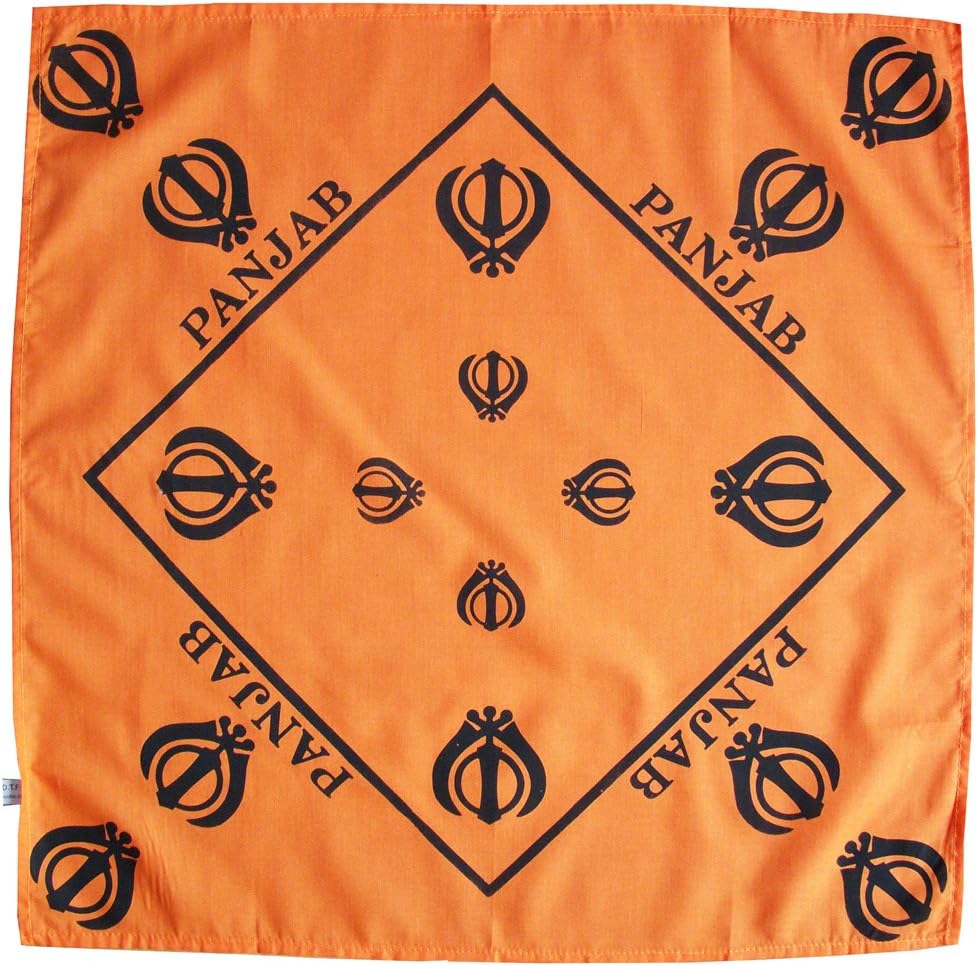 DTF Sikh Panjab Bandana Orange : Amazon.co.uk: Fashion