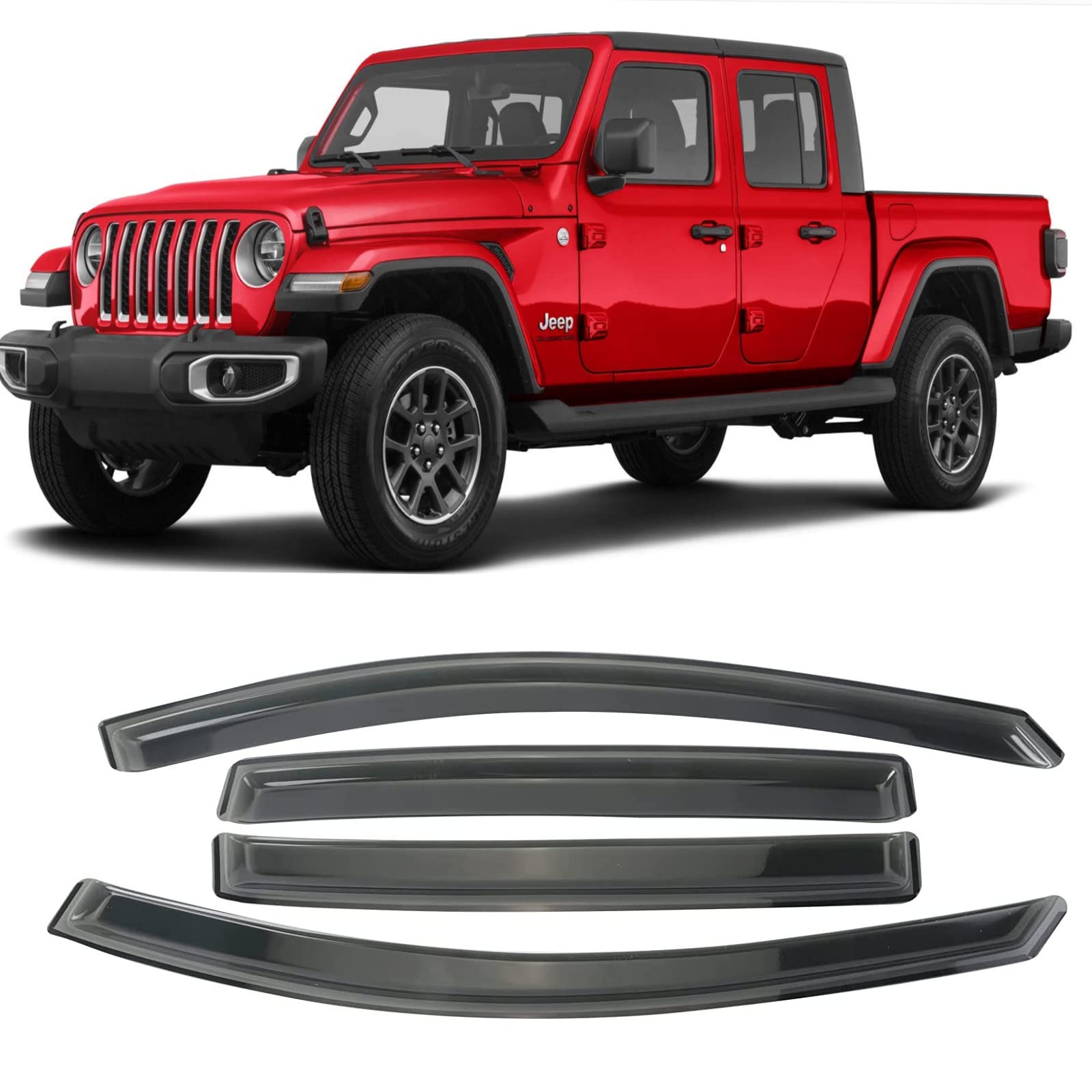 Snapklik.com : Rain Guard 4-Piece For 2018-2022 Jeep Wrangler JL ...