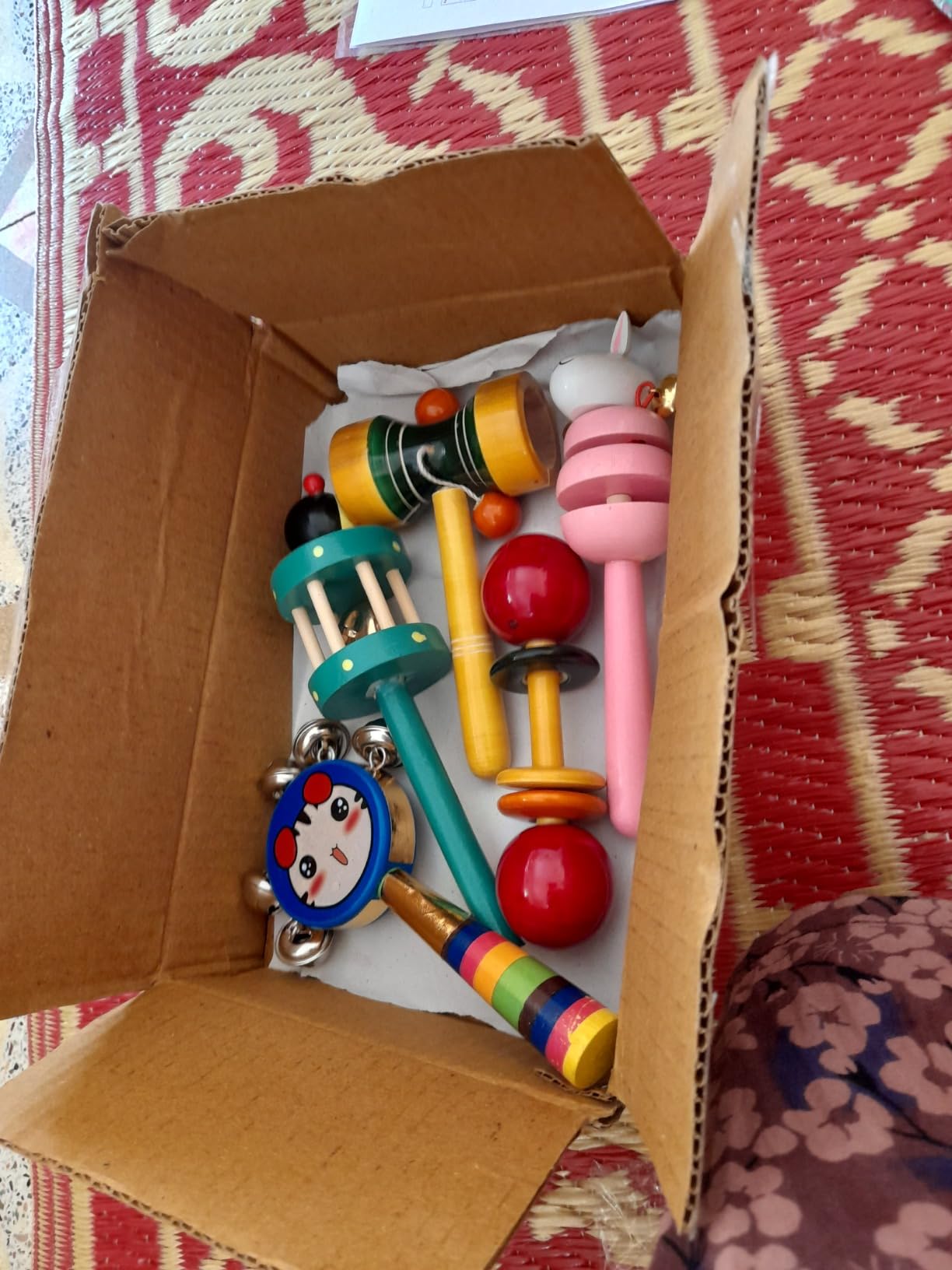 NIMALAN'S TOYS Toddler Colourful Wooden Baby Rattle Toy-Hand Crafted ...