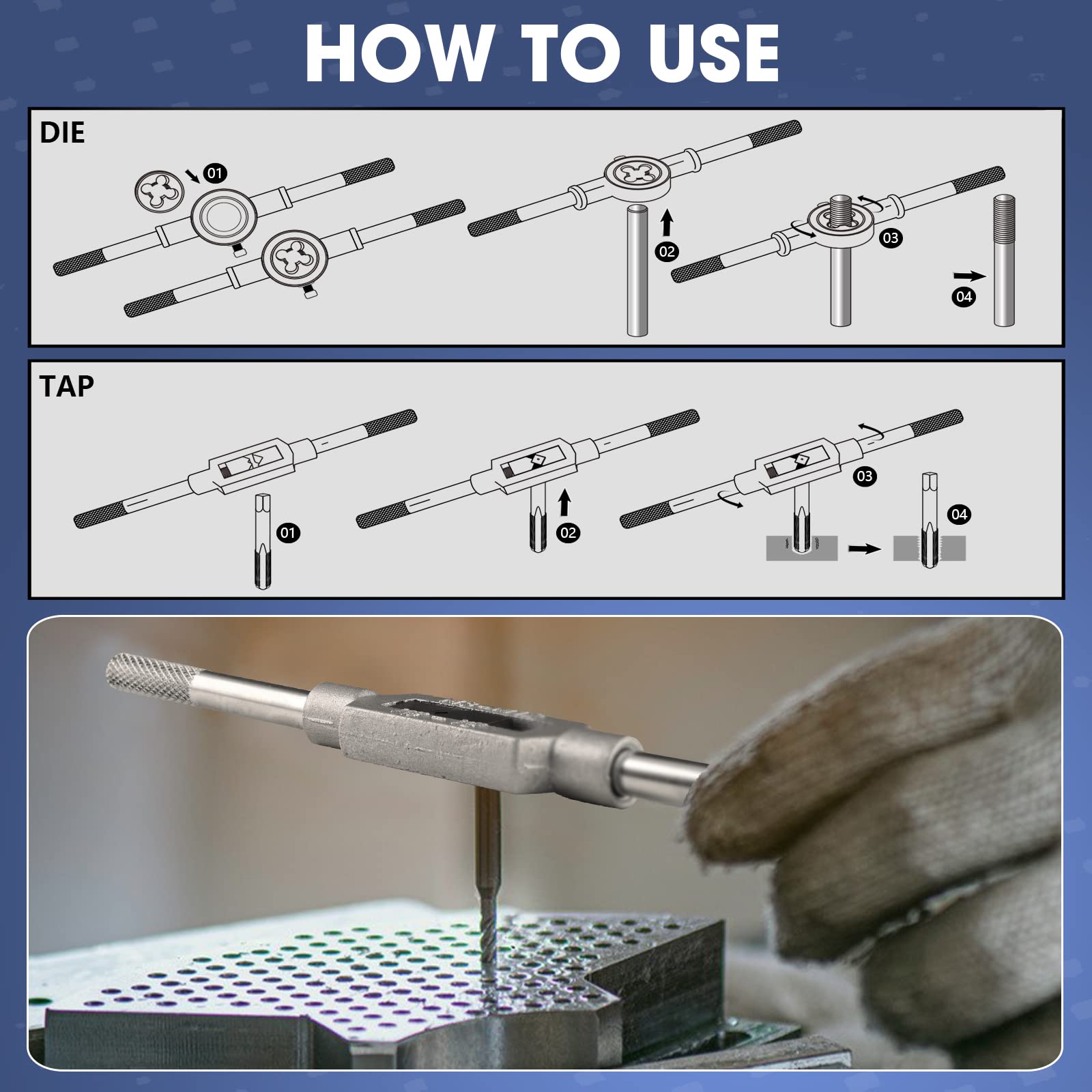 Snapklik.com : PTSTEL 39 PCS Tap And Die Set, Metric & SAE Essential ...