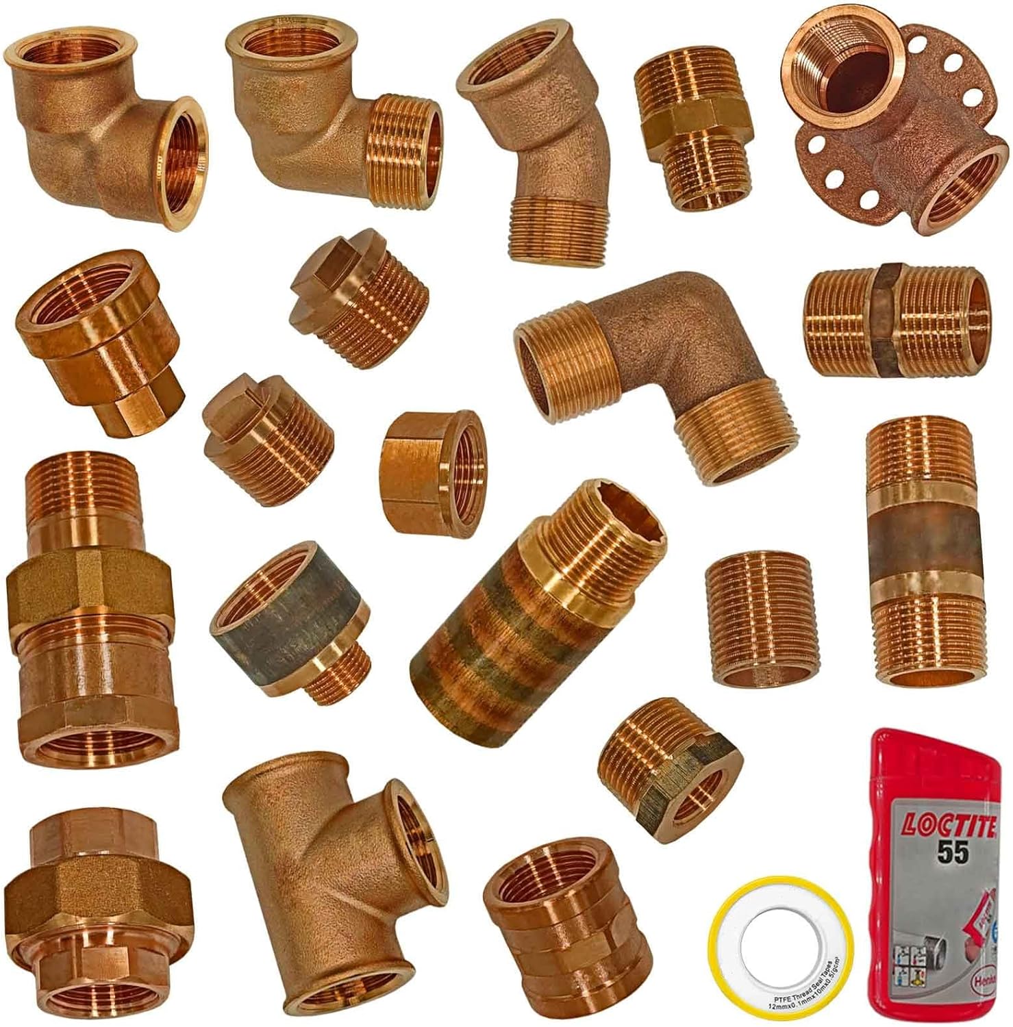Rotguss Fittings alle Sorten | 3/8 bis 2 Zoll | Zubehör Gewindefittings ...
